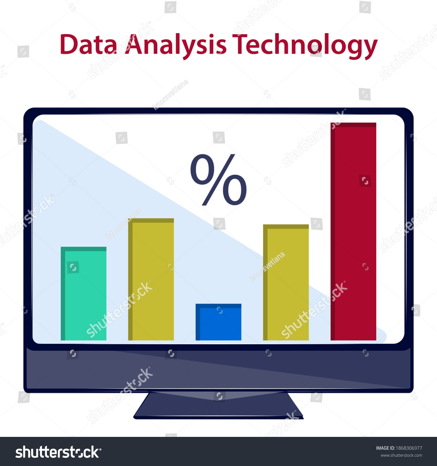 Data Analysis Graphic Symbols On Computer Stock Vector (Royalty Free ...