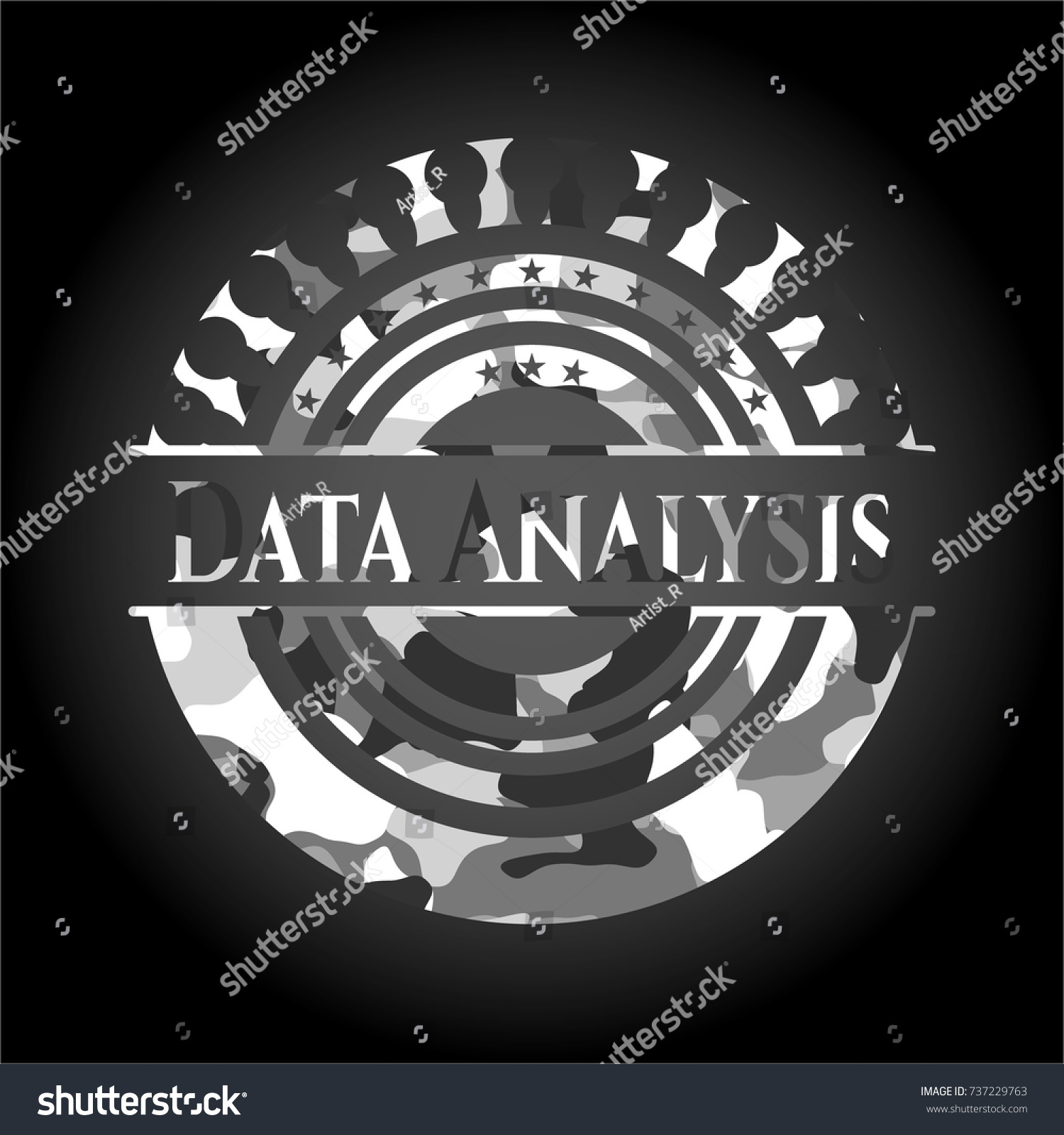 Data Analysis Grey Camouflaged Emblem Stock Vector (Royalty Free) 737229763