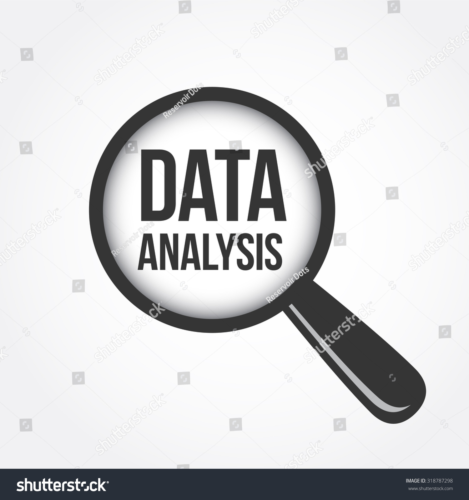 Data Analysis Magnifying Glass Stock Vector (Royalty Free) 318787298