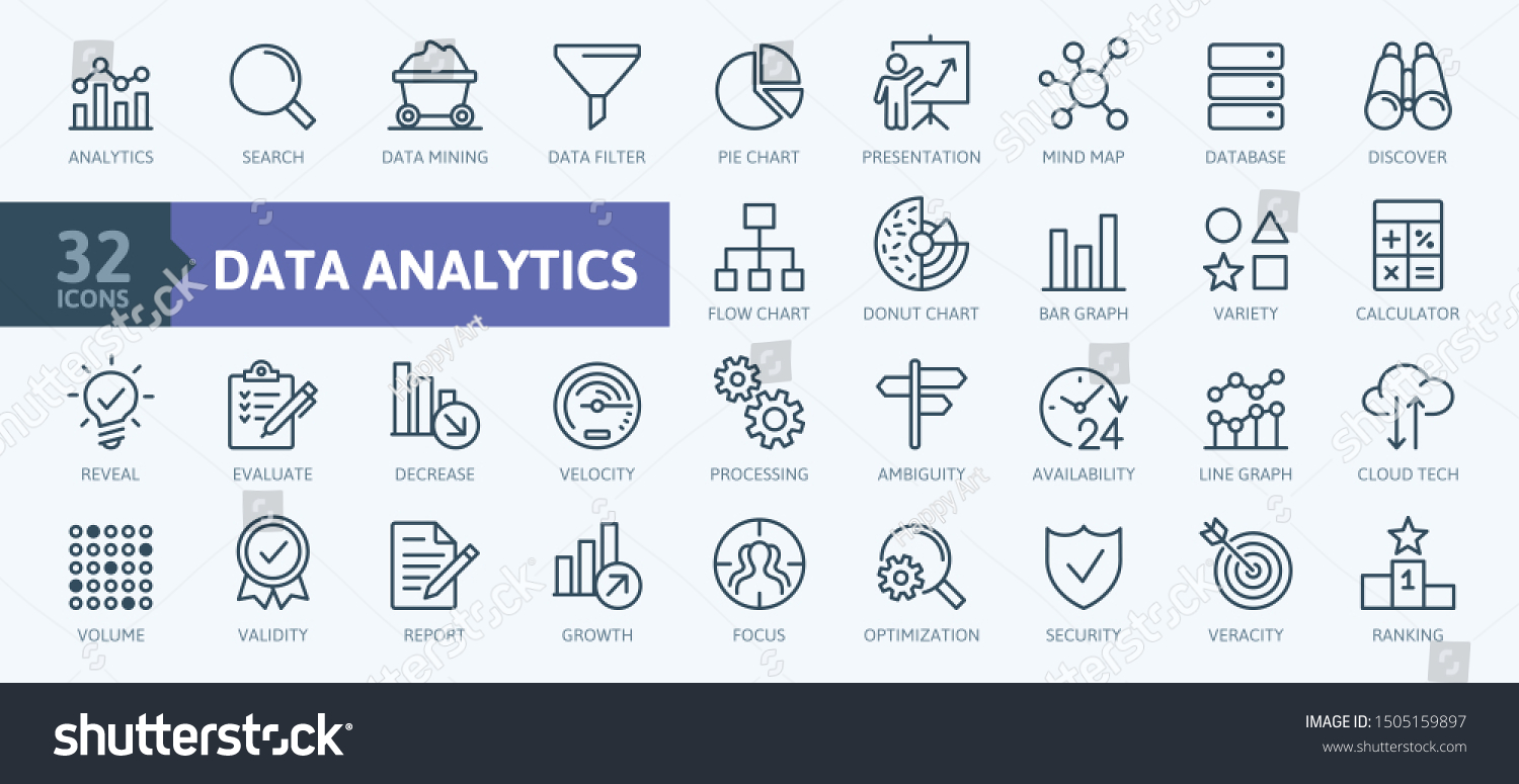 Data Analysis Statistics Analytics Minimal Thin Stock Vector (Royalty ...
