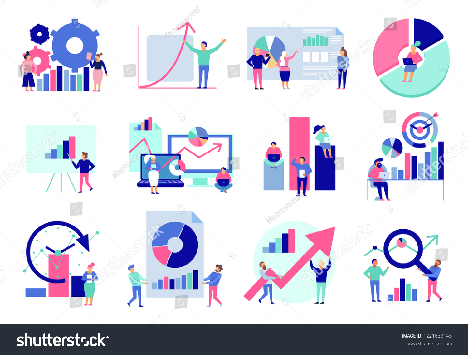 Data Analytics Diagrams Graphic Results Presentation: vector de stock ...