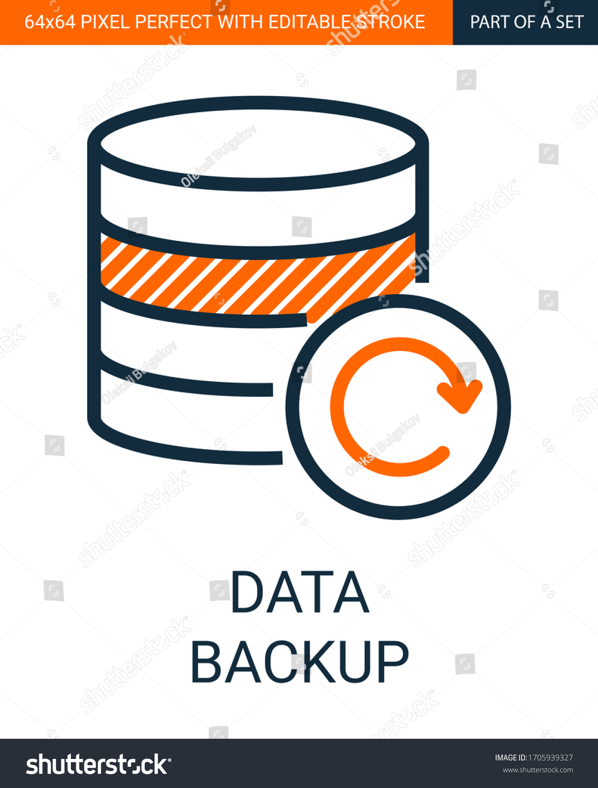 Data Backup Colorful Simple Outline Vector Stock Vector (Royalty Free ...