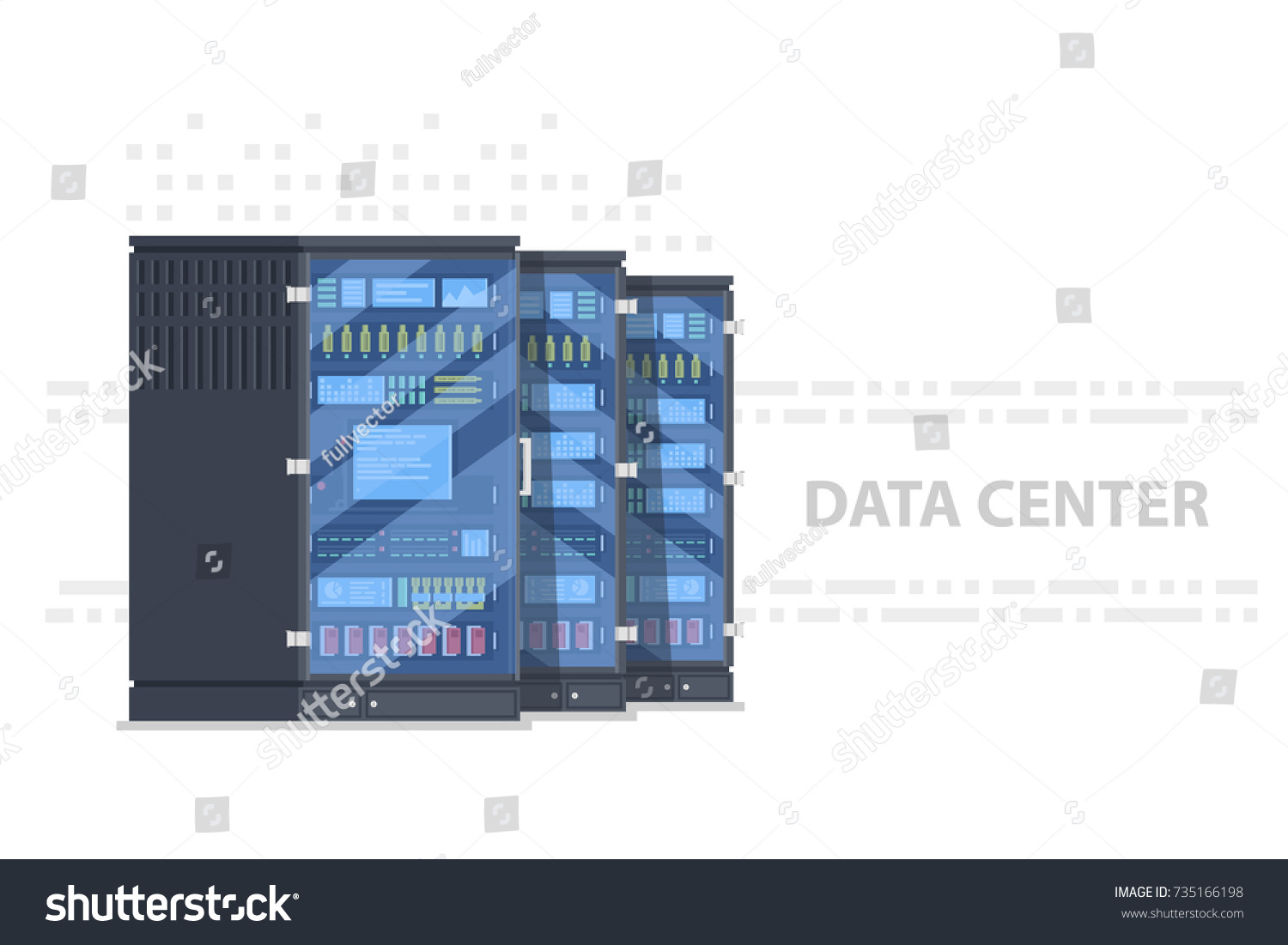 Data Center Banner Tree Server Rack Stock Vector (Royalty Free ...