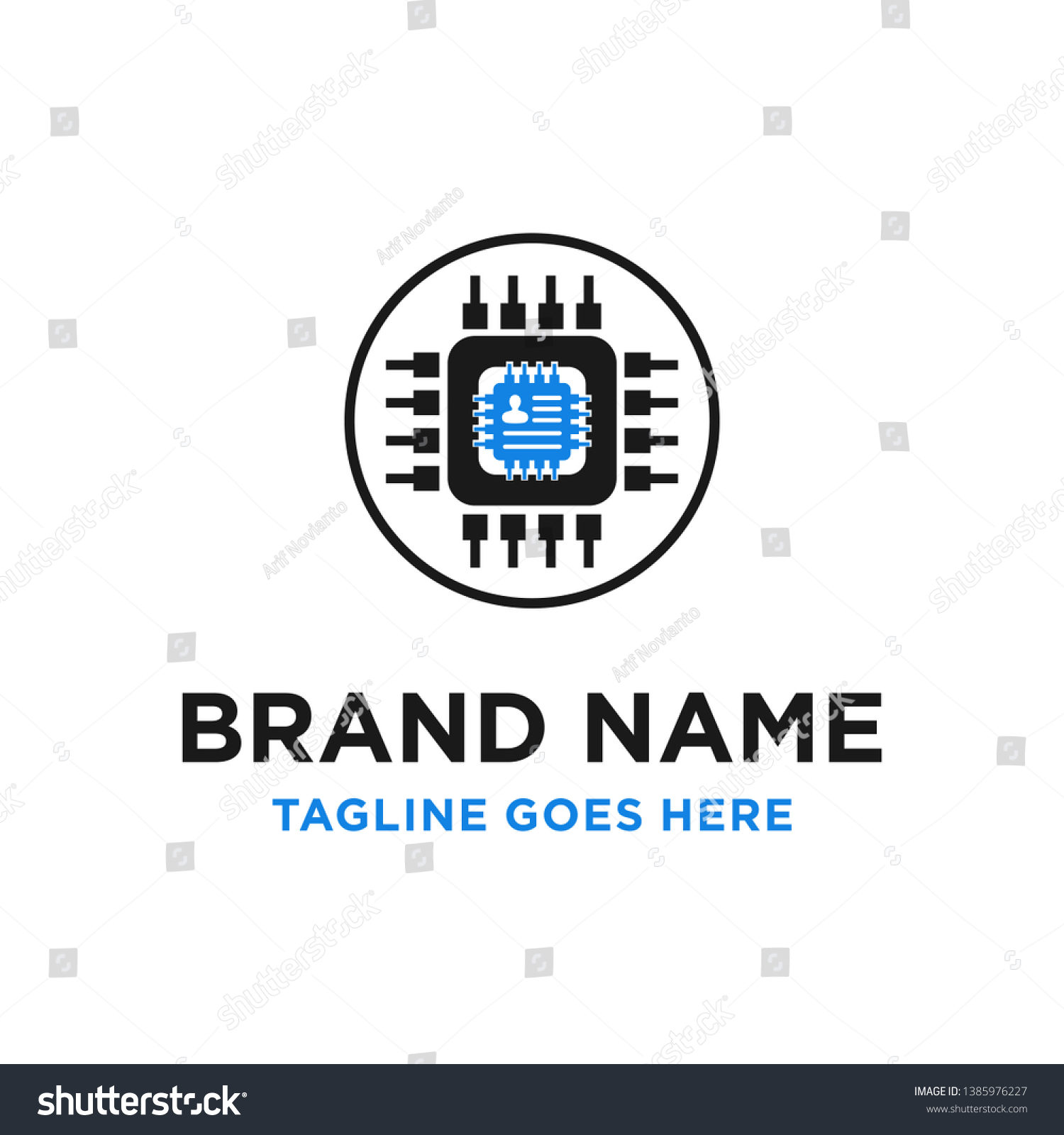 Data Chip Logo Your Company Stock Vector (Royalty Free) 1385976227