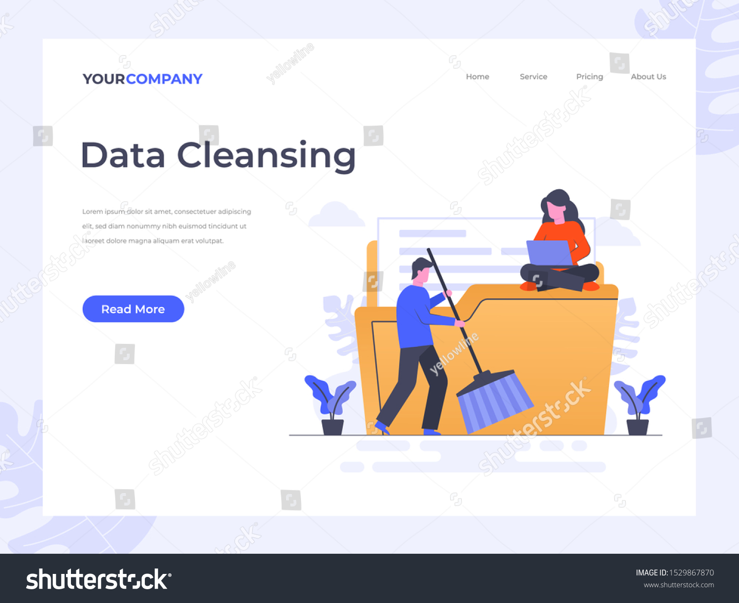 Data Cleansing People Cleaning Folder Flat Stock Vector (Royalty Free ...