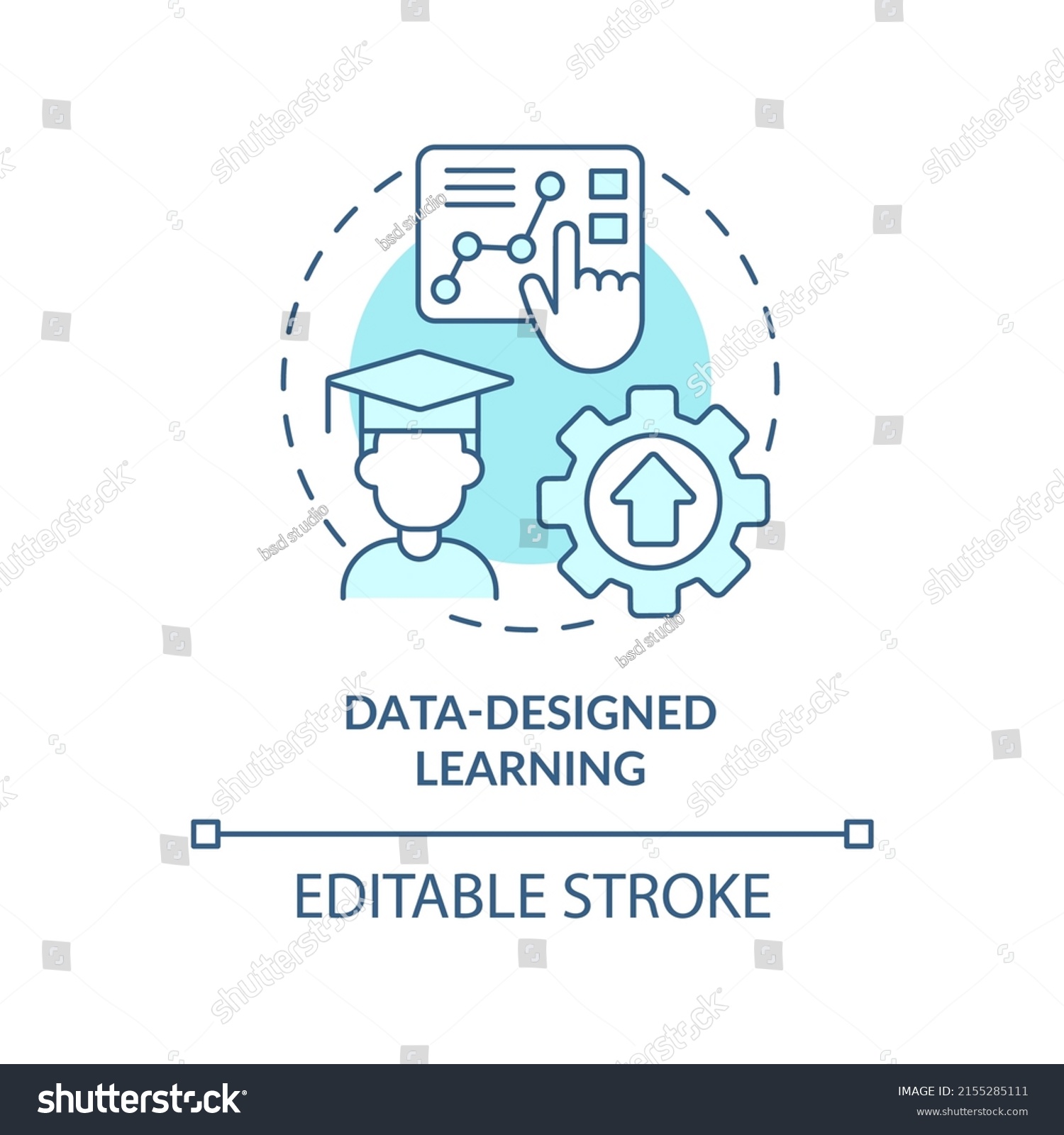 Datadesigned Learning Turquoise Concept Icon Trend Stock Vector ...