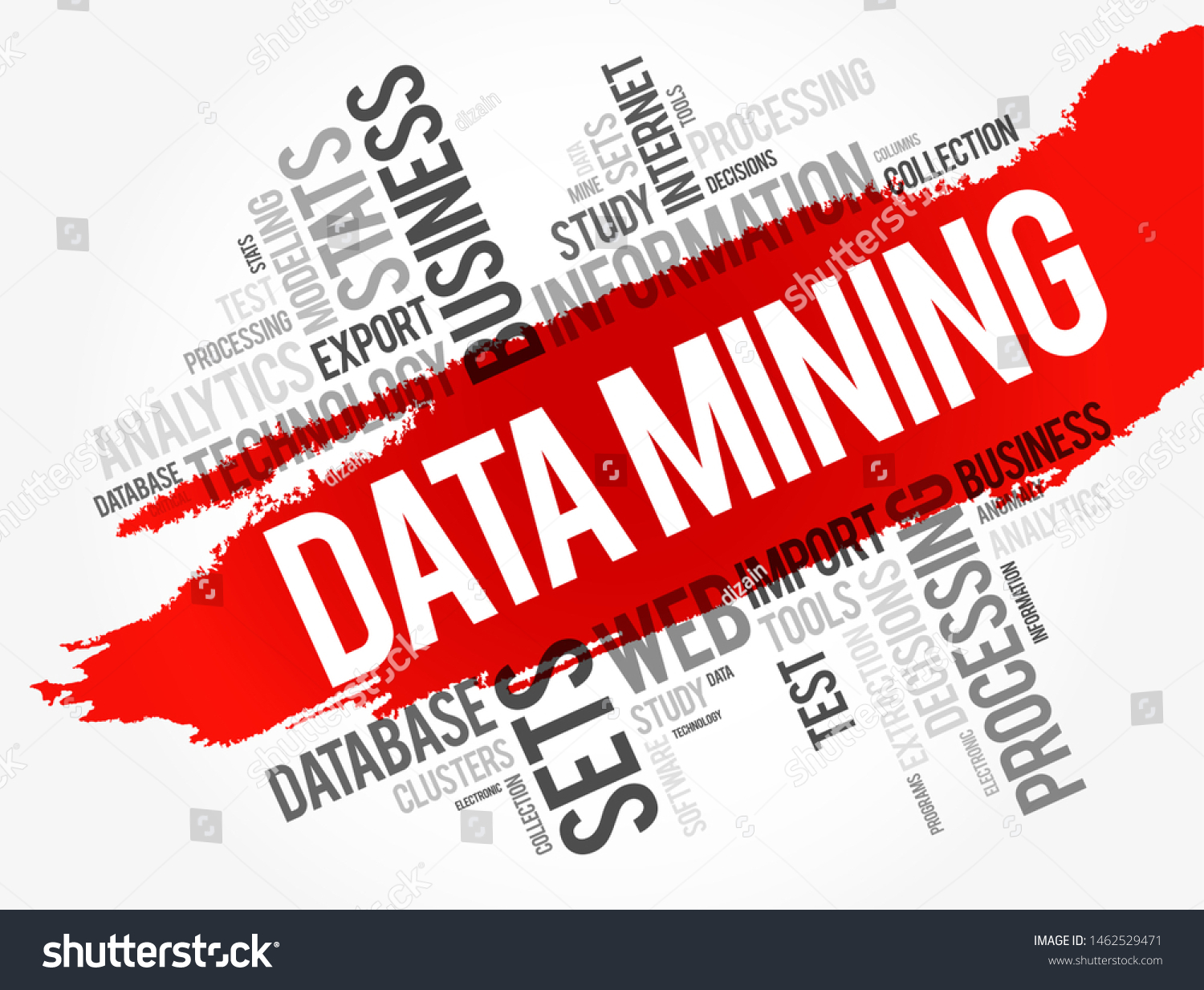 Data Mining Technology Strategy Word Cloud: เวกเตอร์สต็อก (ปลอดค่า ...