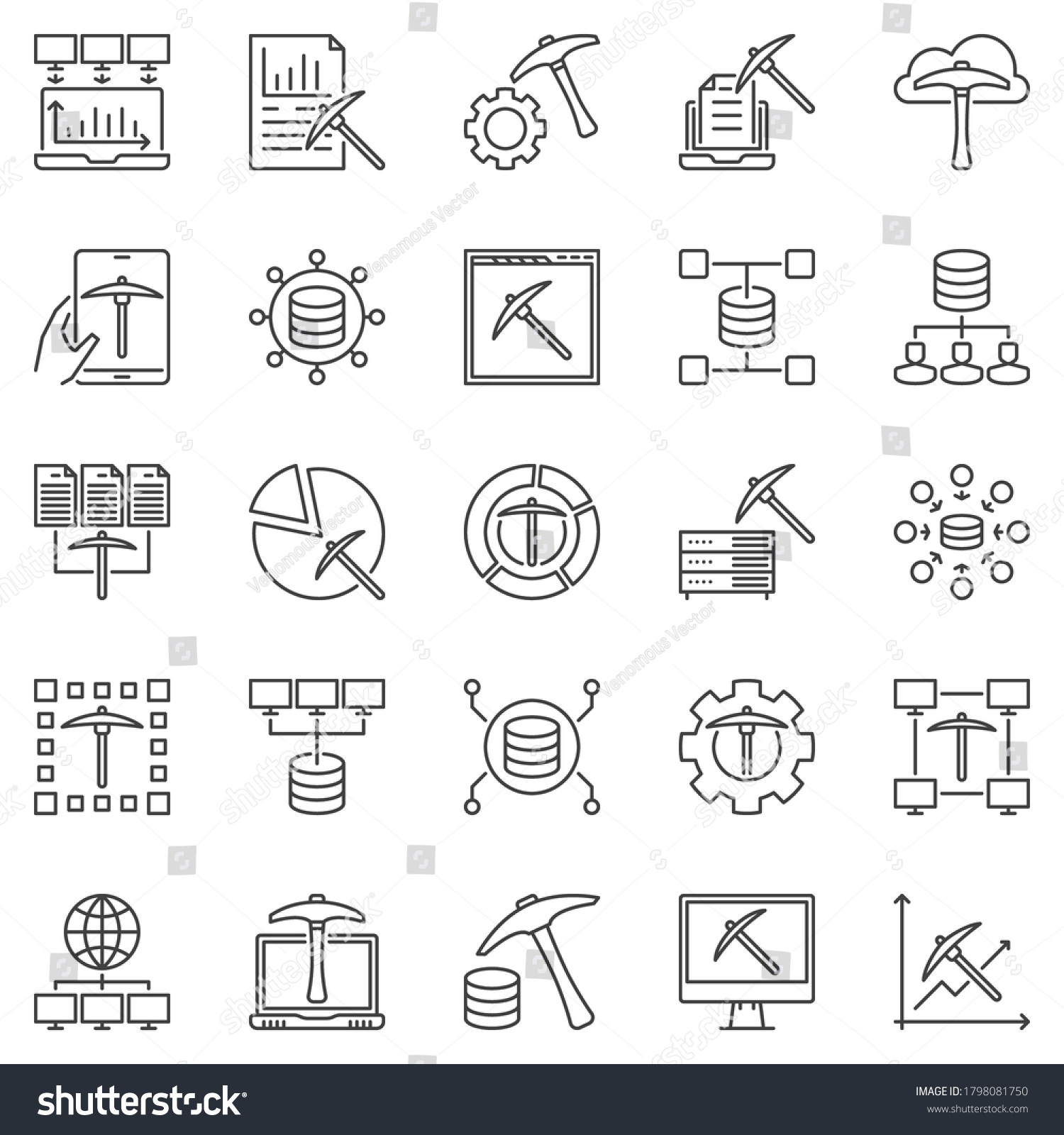 Data Mining Vector Modern Concept Icons Stock Vector (Royalty Free ...