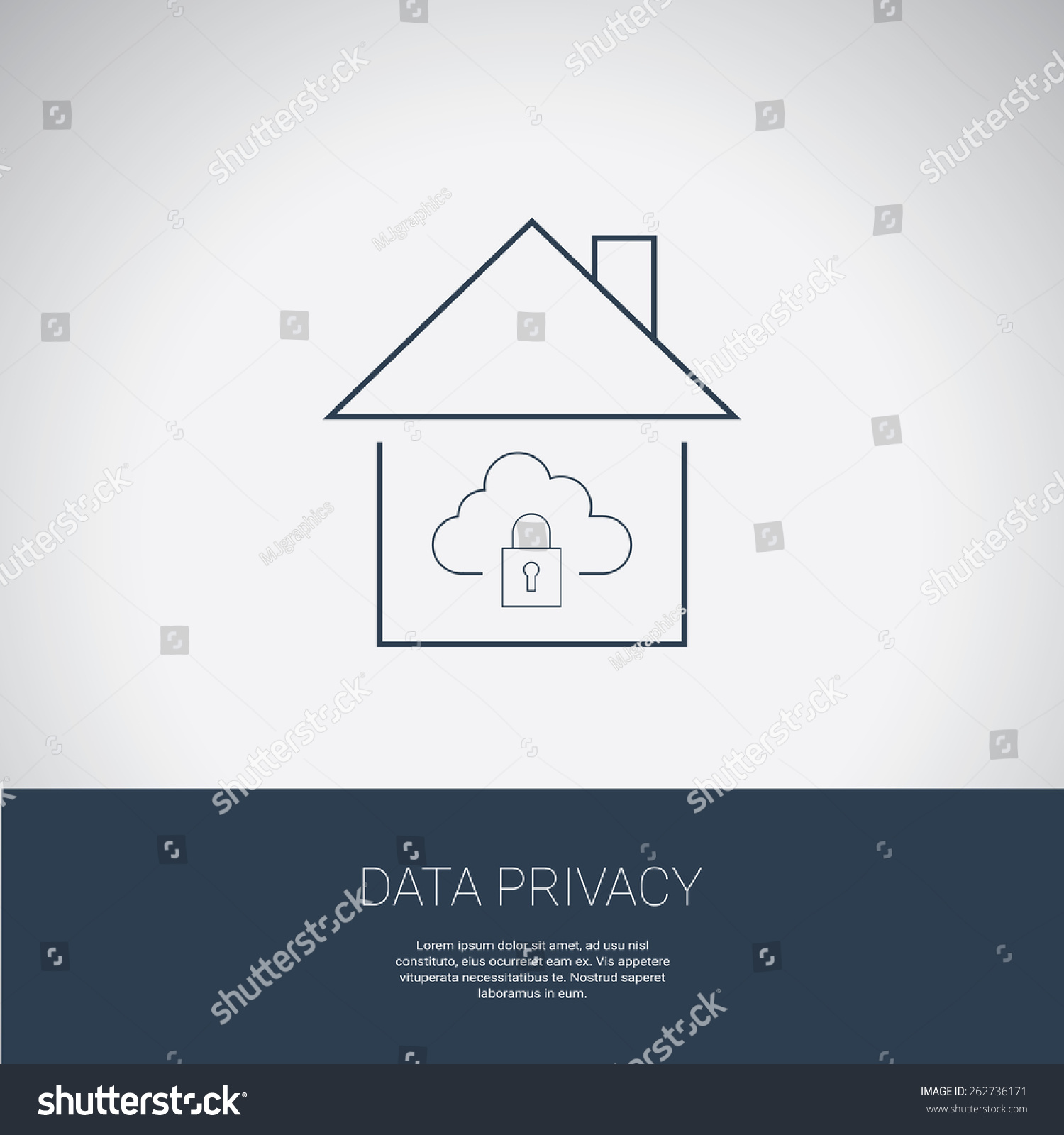 Data Privacy Symbol Cloud Computing Protection Stock Vector (Royalty ...