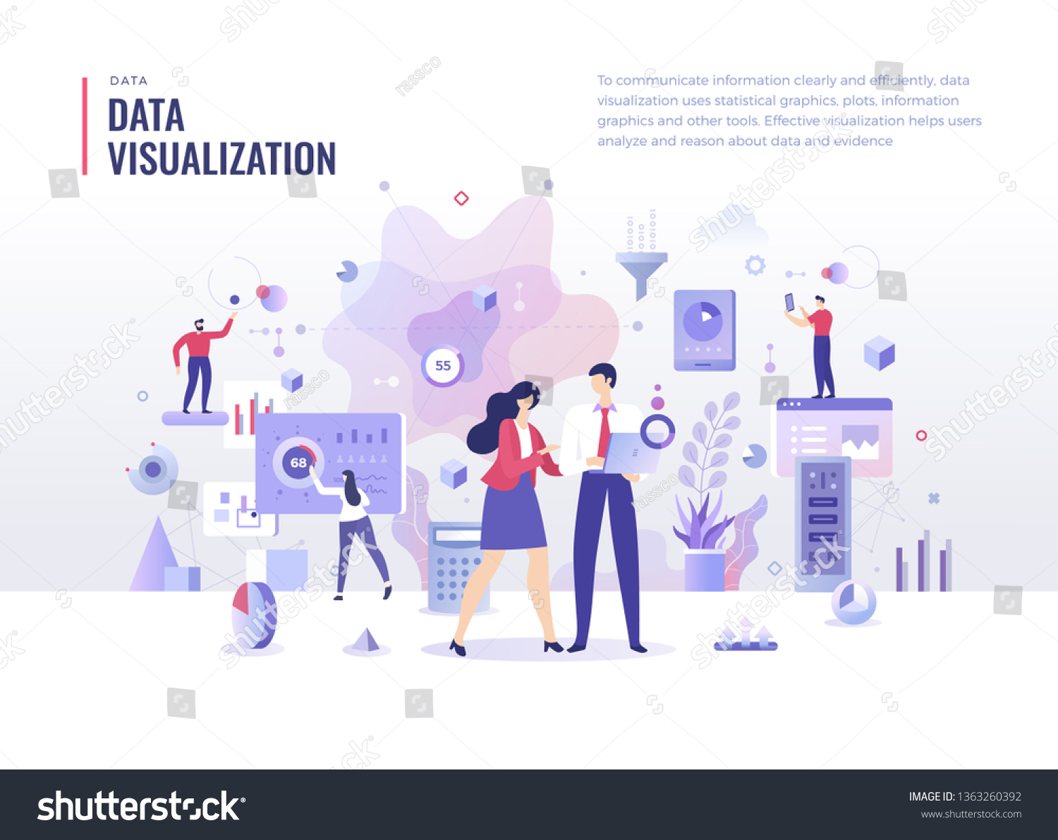Data Processing Visualization People Creating Chart Stock Vector ... Data Processing Visualization People Creating Chart Stock Vector ...