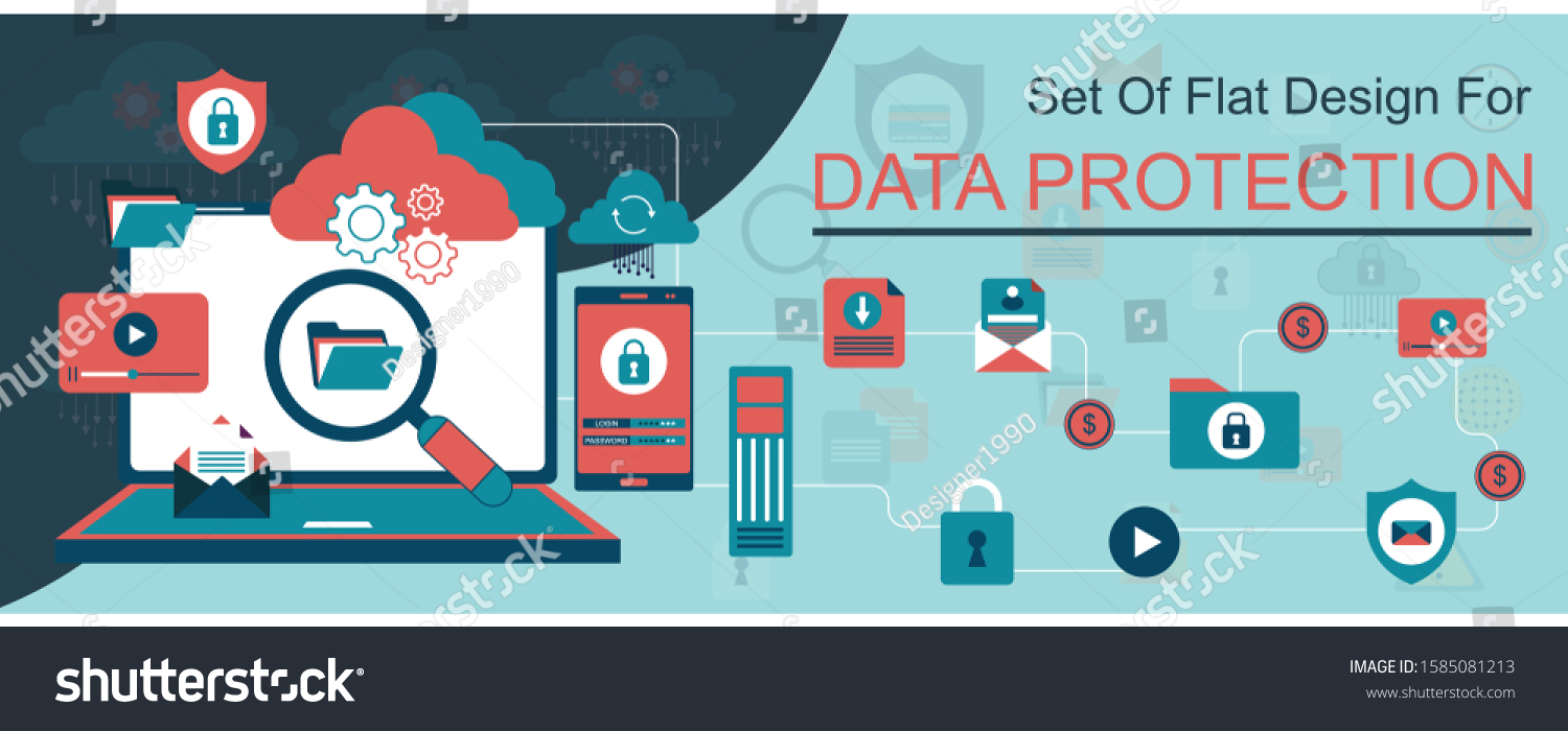 Data Protection Network Security Banner Stock Vector (Royalty Free ...