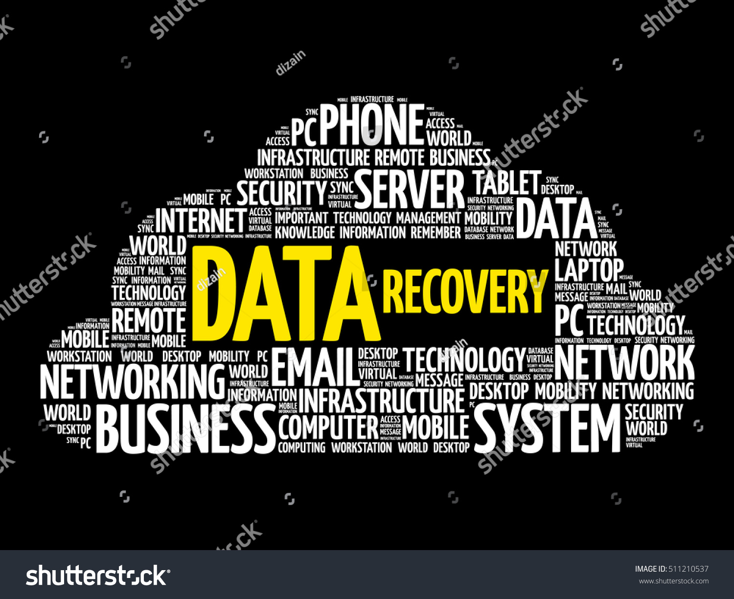 Data Recovery Word Cloud Collage Technology Stock Vector (Royalty Free ...