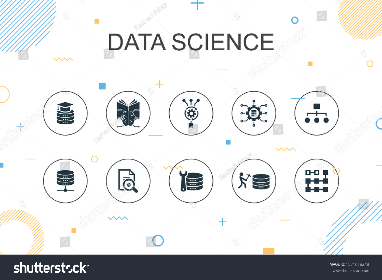 Data Science Trendy Infographic Template Thin Stock Vector (Royalty ...