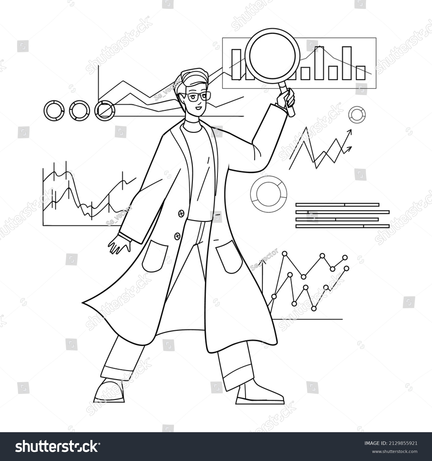 Data Scientist Ai Analysis Science Black Stock Vector (Royalty Free ...