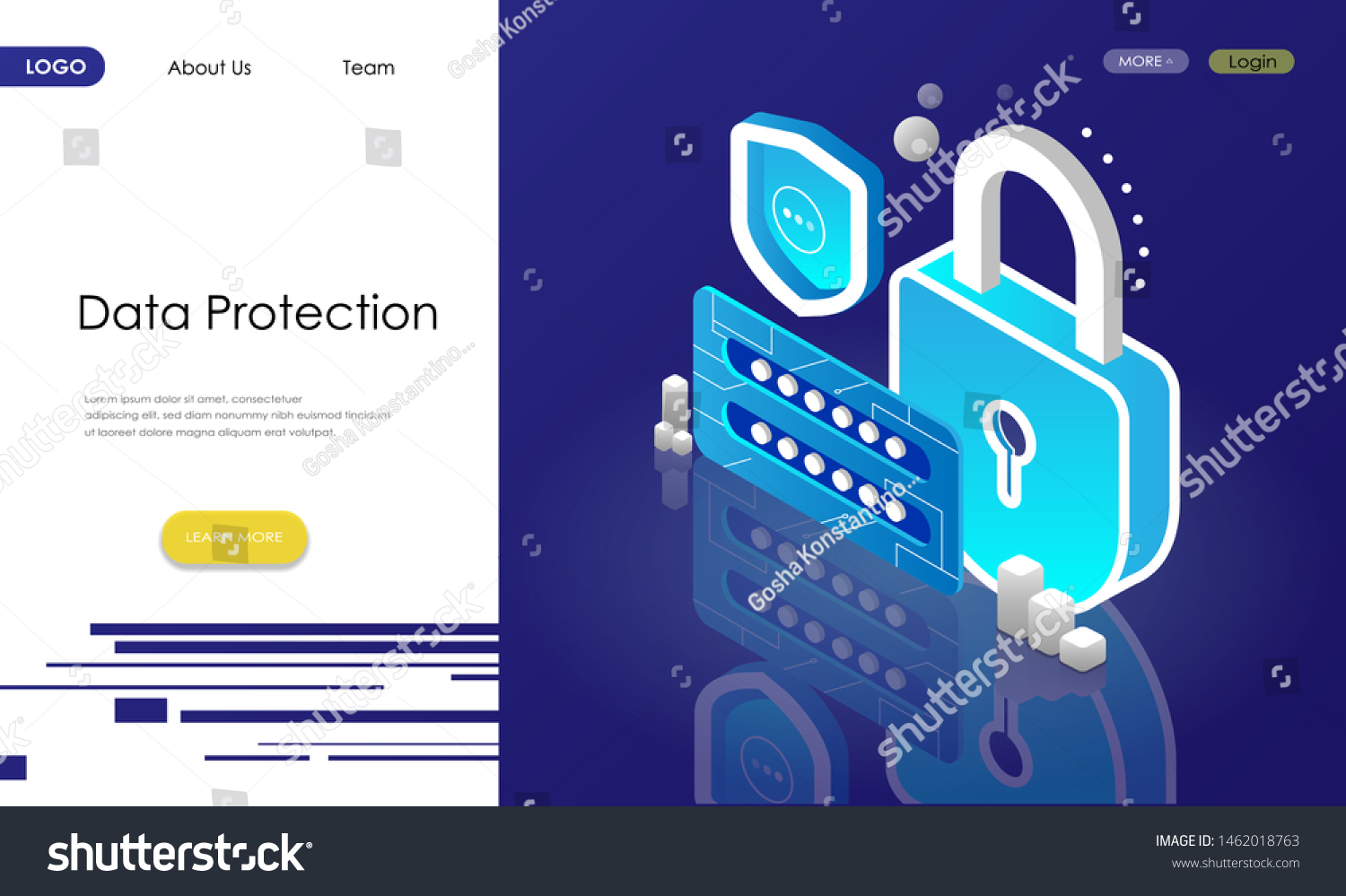 Data Security Lock Login Form Shield Stock Vector (Royalty Free) 1462018763