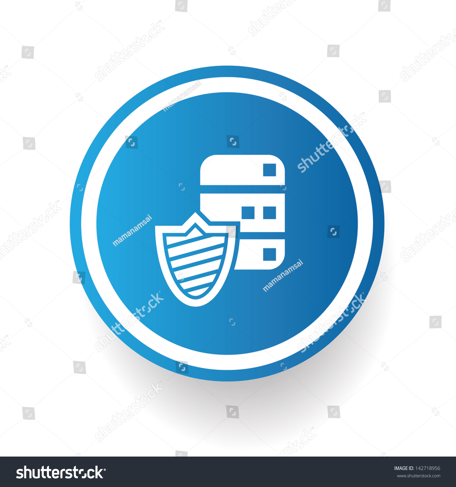 Data Security Symbol On Blue Button Stock Vector (Royalty Free) 142718956