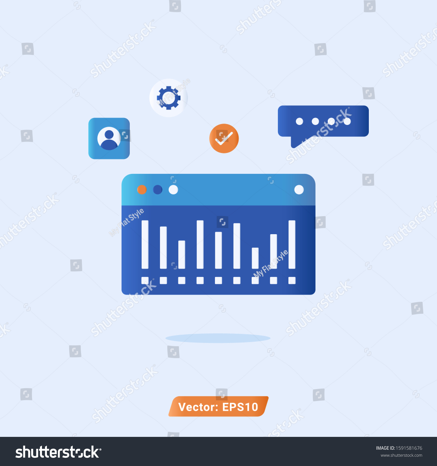 Data Statistic Vector Illustration Flat Style Stock Vector Royalty Free 1591581676 Shutterstock