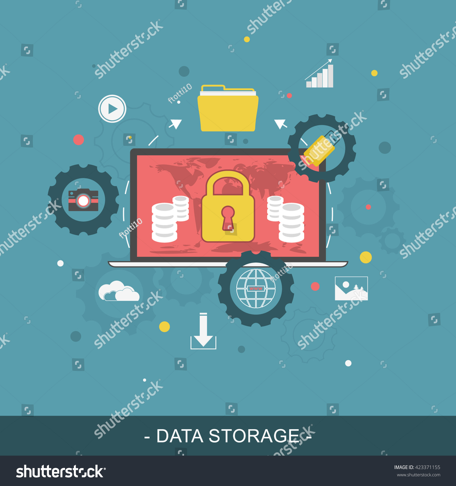 Data Storage Flat Vector Illustrationeditable Vector Stock Vector ...