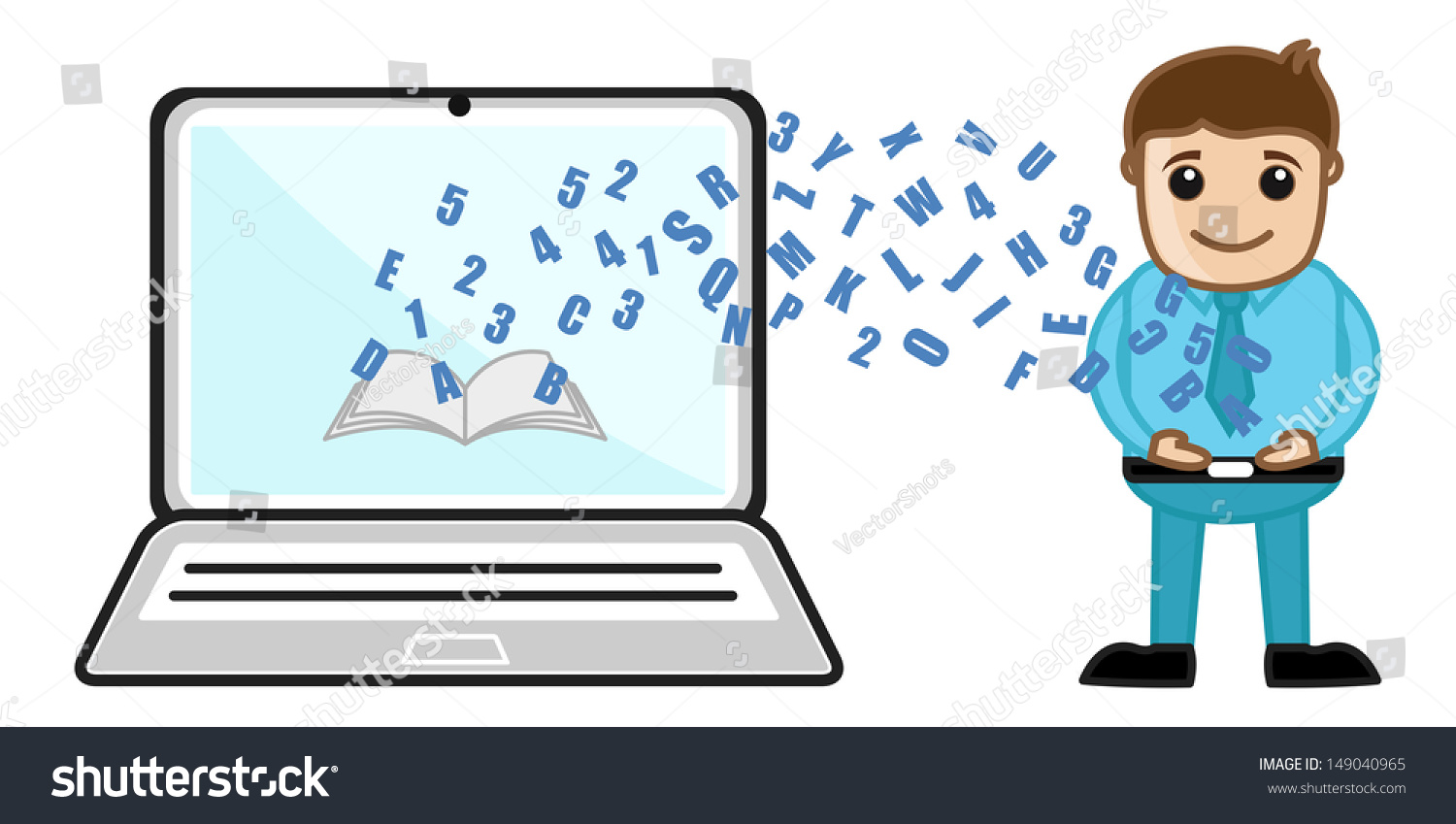 Data Transfer Elearning Concept Business Cartoons: vector de stock ...