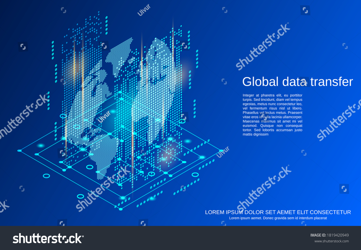 Data Transfer Global Communications Flat 3d Stock Vector (Royalty Free ...