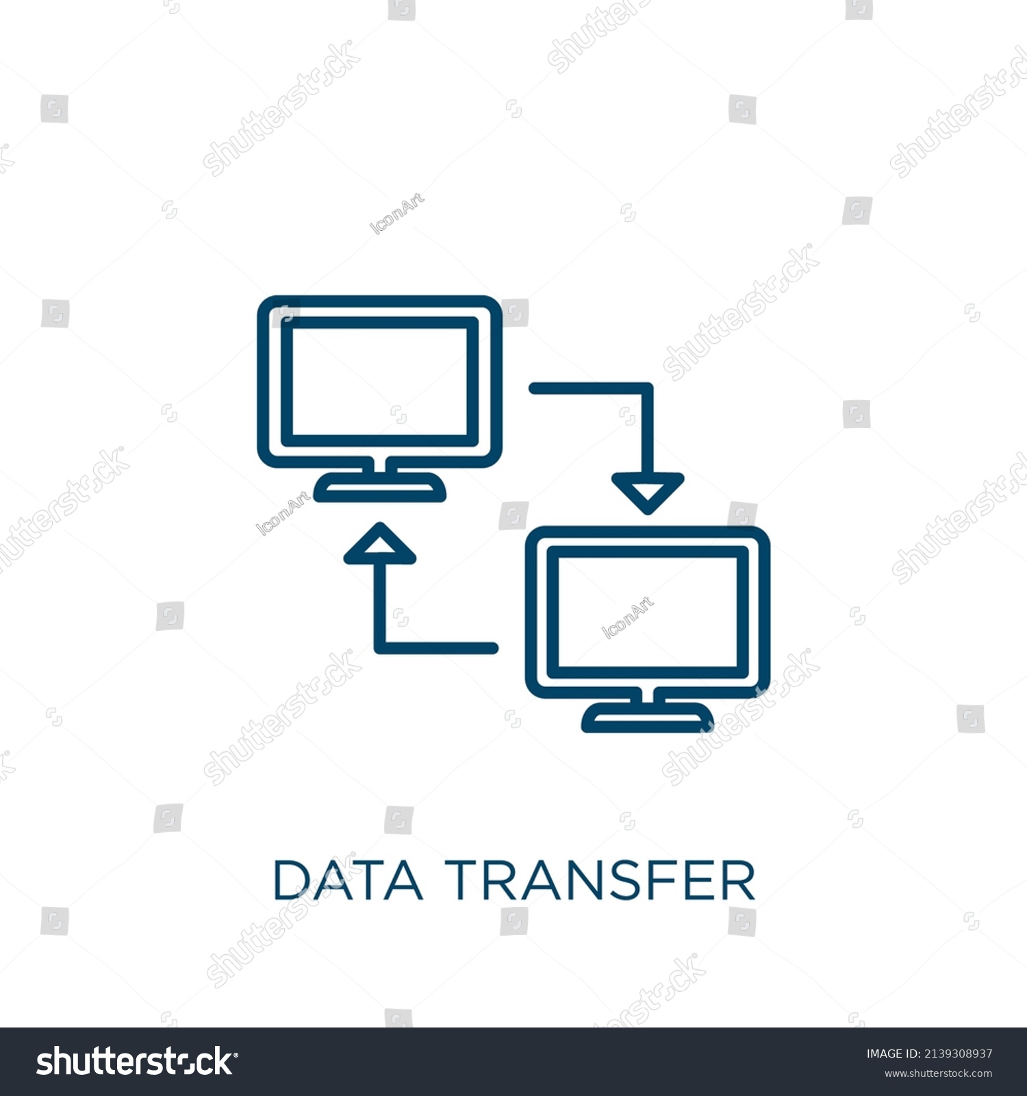 Data Transfer Icon Thin Linear Data Stock Vector (Royalty Free ...