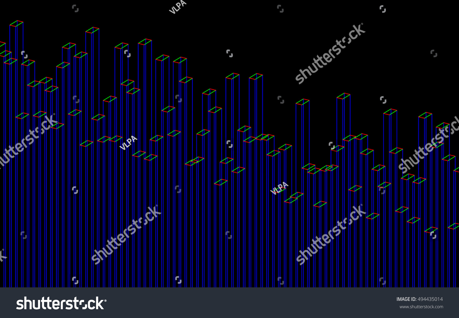 Data Visualization Volumetric Wireframe Column Bar: เวกเตอร์สต็อก (ปลอด ...