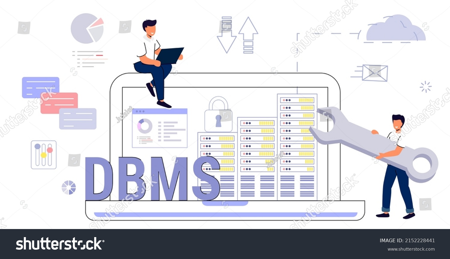 Database Administrator Dbms Software Data Center Stock Vector (Royalty ... Database Administrator Dbms Software Data Center Stock Vector (Royalty ...