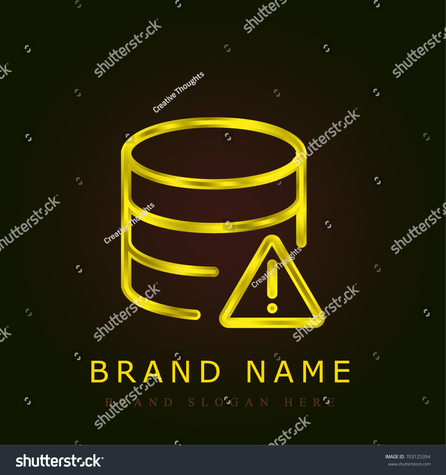 Database Golden Metallic Logo Stock Vector (Royalty Free) 703125394 ...