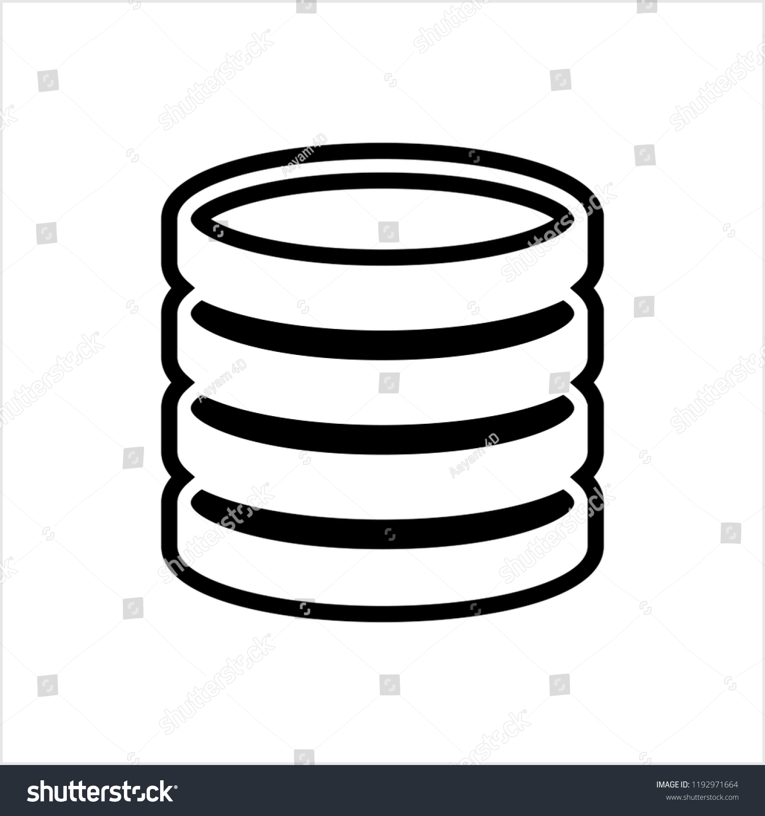 Database Icon Data Base Icon Vector Stock Vector (Royalty Free) 1192971664