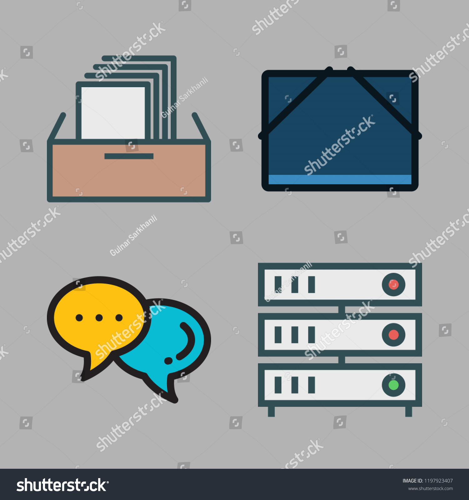 Database Icon Set Vector Set About Stock Vector (Royalty Free ...