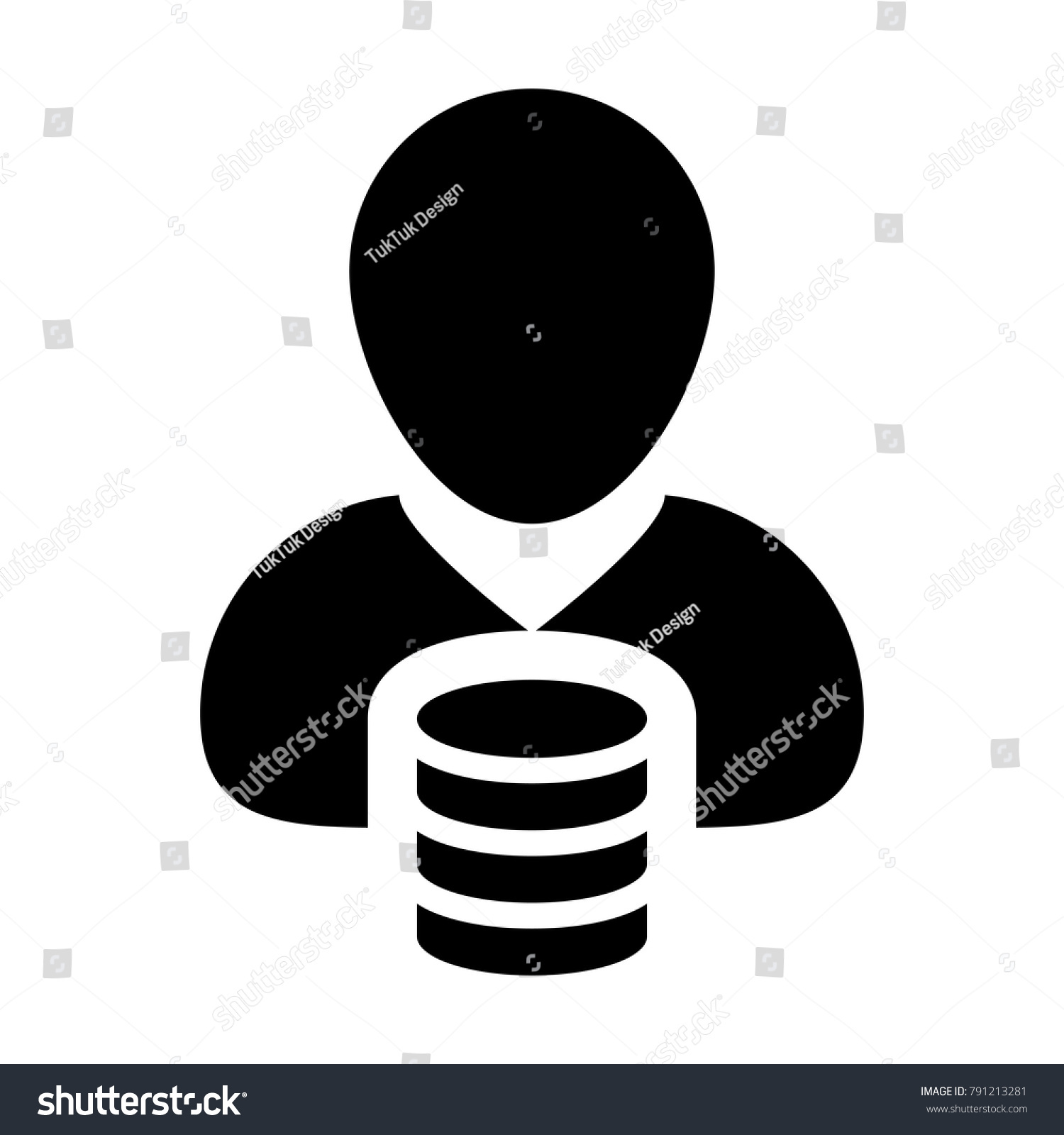 Database Icon Vector Male Person Profile: vector de stock (libre de ...