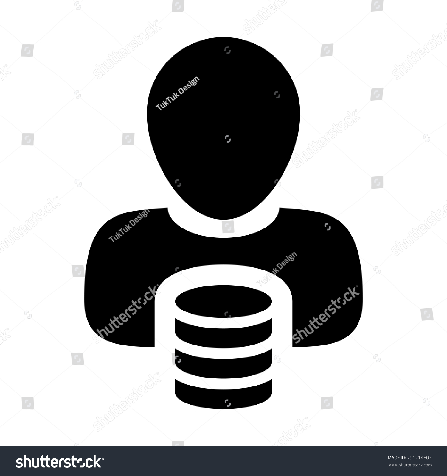 Database Icon Vector Male Person Profile Stock Vector (Royalty Free ...