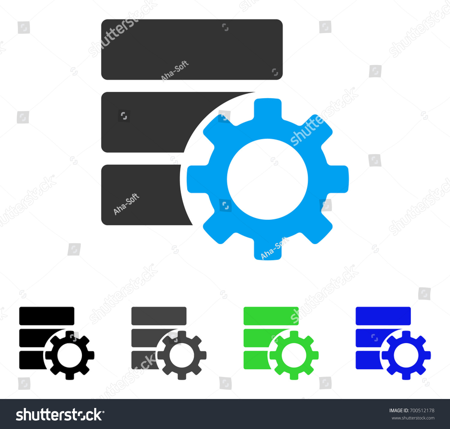 Database Options Gear Flat Vector Icon Stock Vector (Royalty Free ...