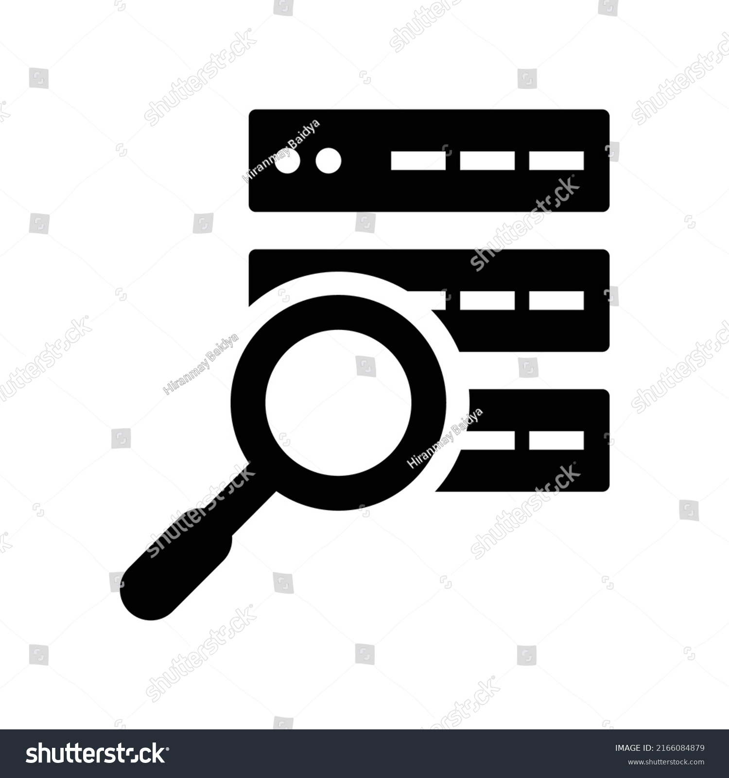Database Searching Icon Black Vector Illustration Stock Vector (Royalty ...