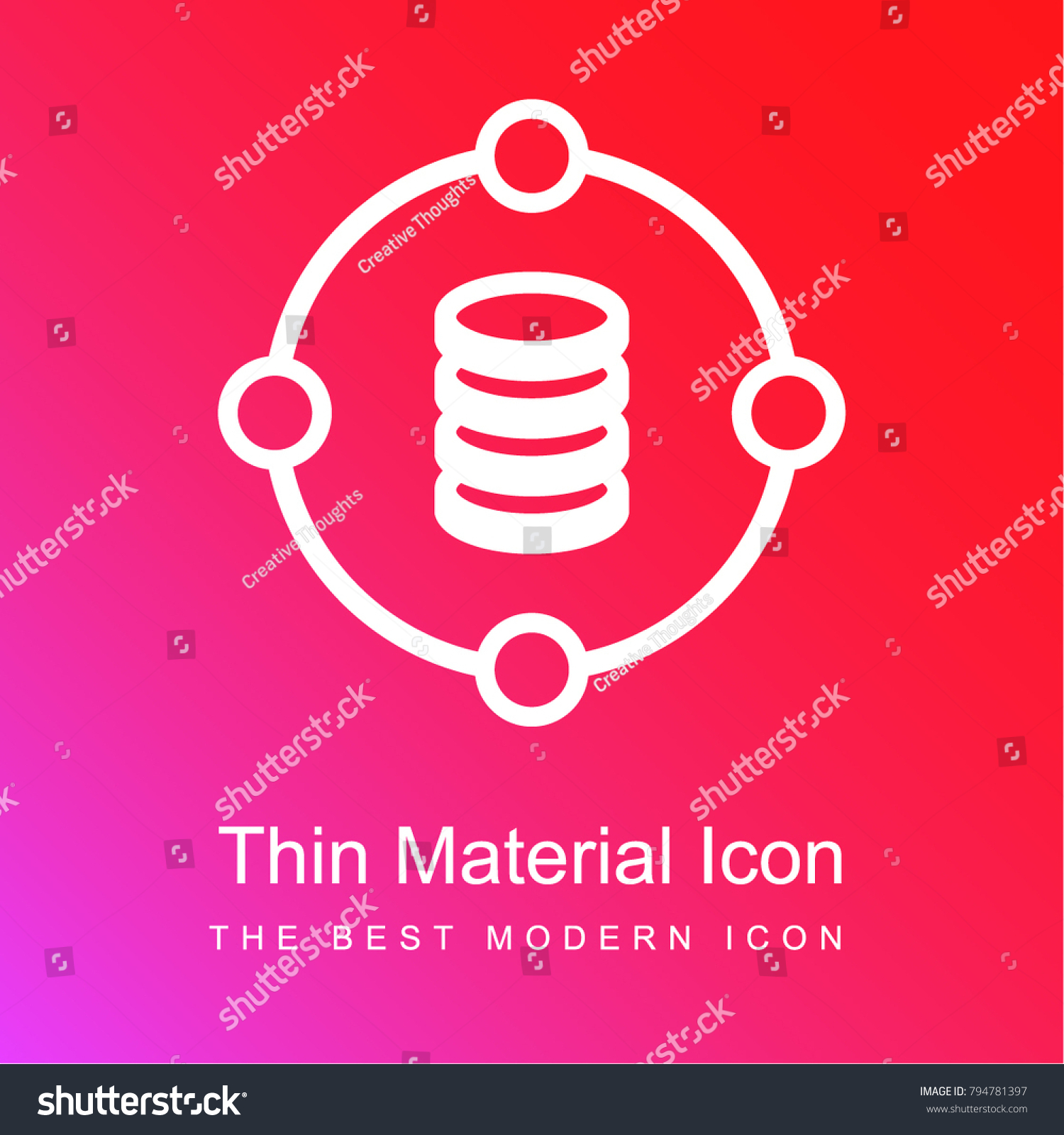 Database Secure Connection Red Pink Gradient Stock Vector (Royalty Free ...