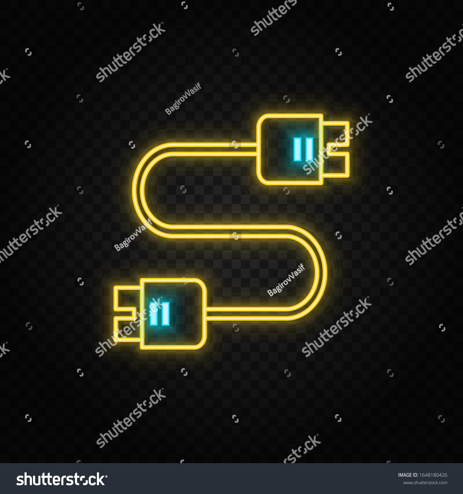 Database Server Plug Blue Neon Vector Stock Vector (Royalty Free ...