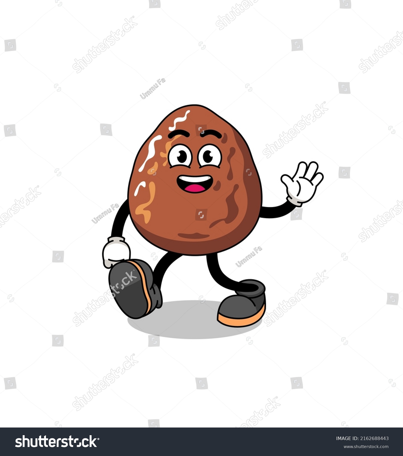 Date Fruit Cartoon Walking Character Design Stock Vector (Royalty Free ...