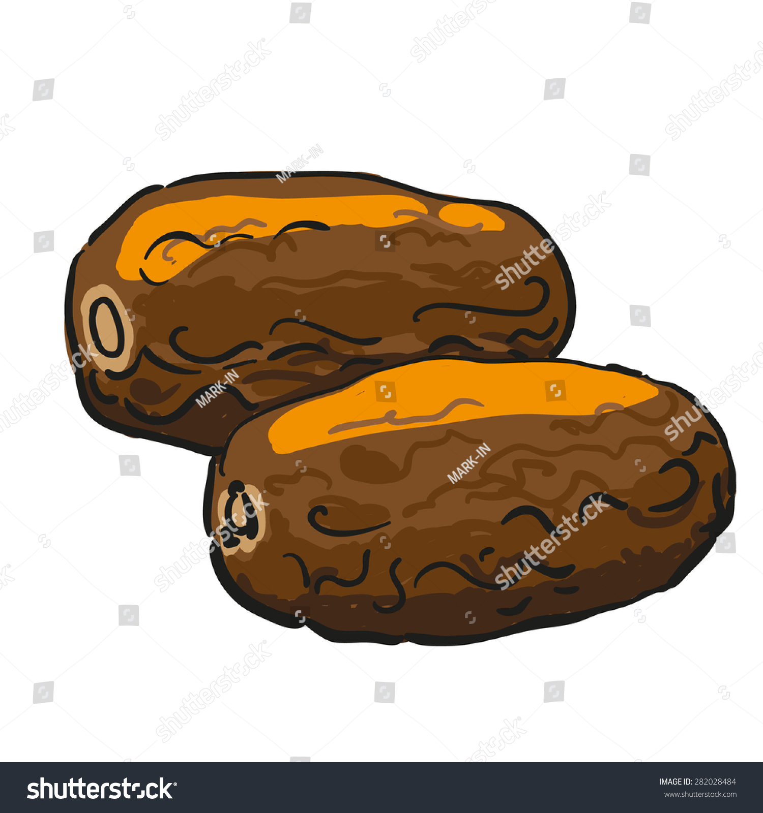 Date Hand Drawn Fruits Isolated Vector Stock Vector 282028484 ...