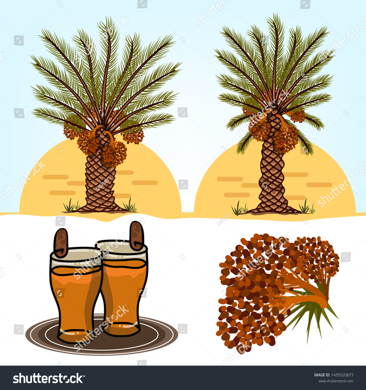 Date Palm Tree Background Illustration Eps10 Stock Vector (Royalty Free ...
