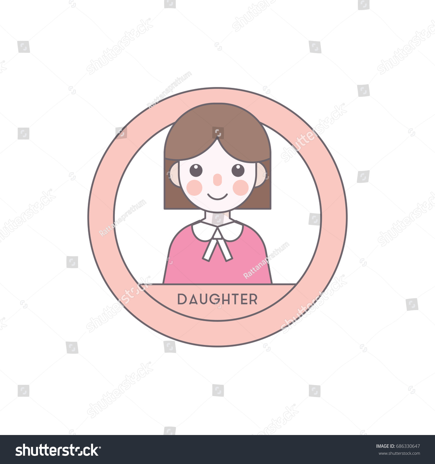 Daughter Character Vector Illustration Stock Vector (Royalty Free ...