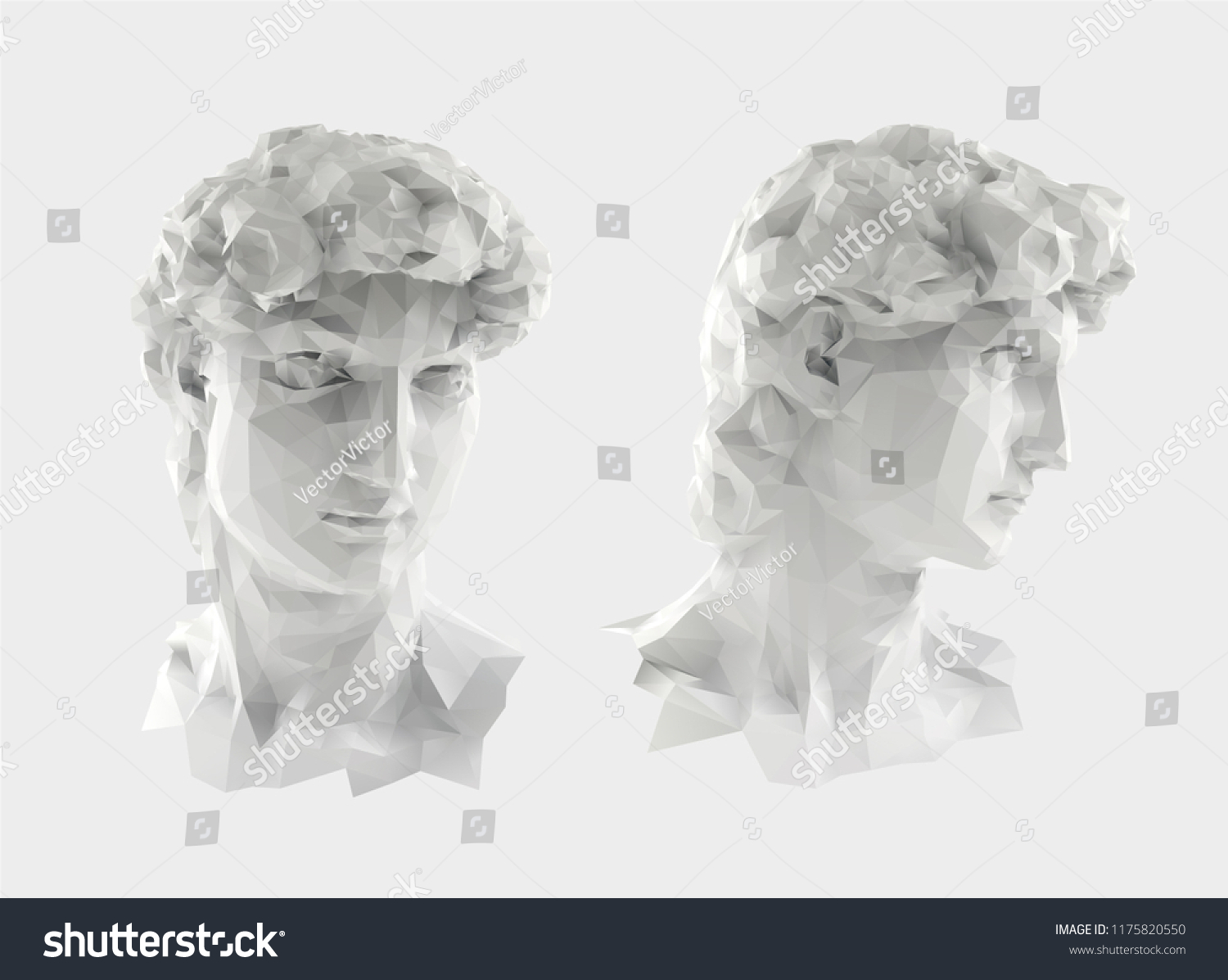 David Sculpture Head Vector 3d Rendering Stock Vector (Royalty Free ...