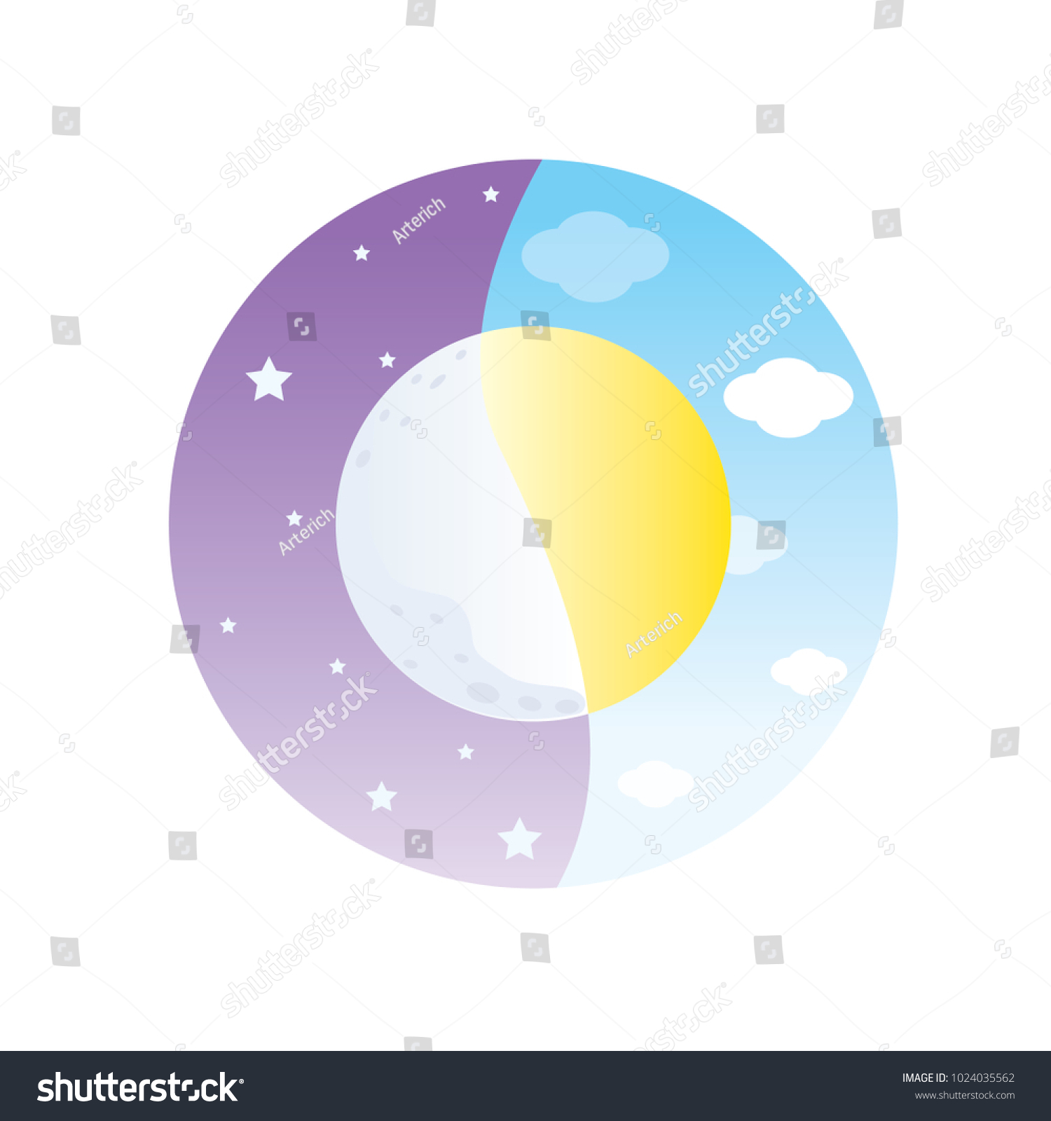 Day Night Stock Vector (Royalty Free) 1024035562 | Shutterstock