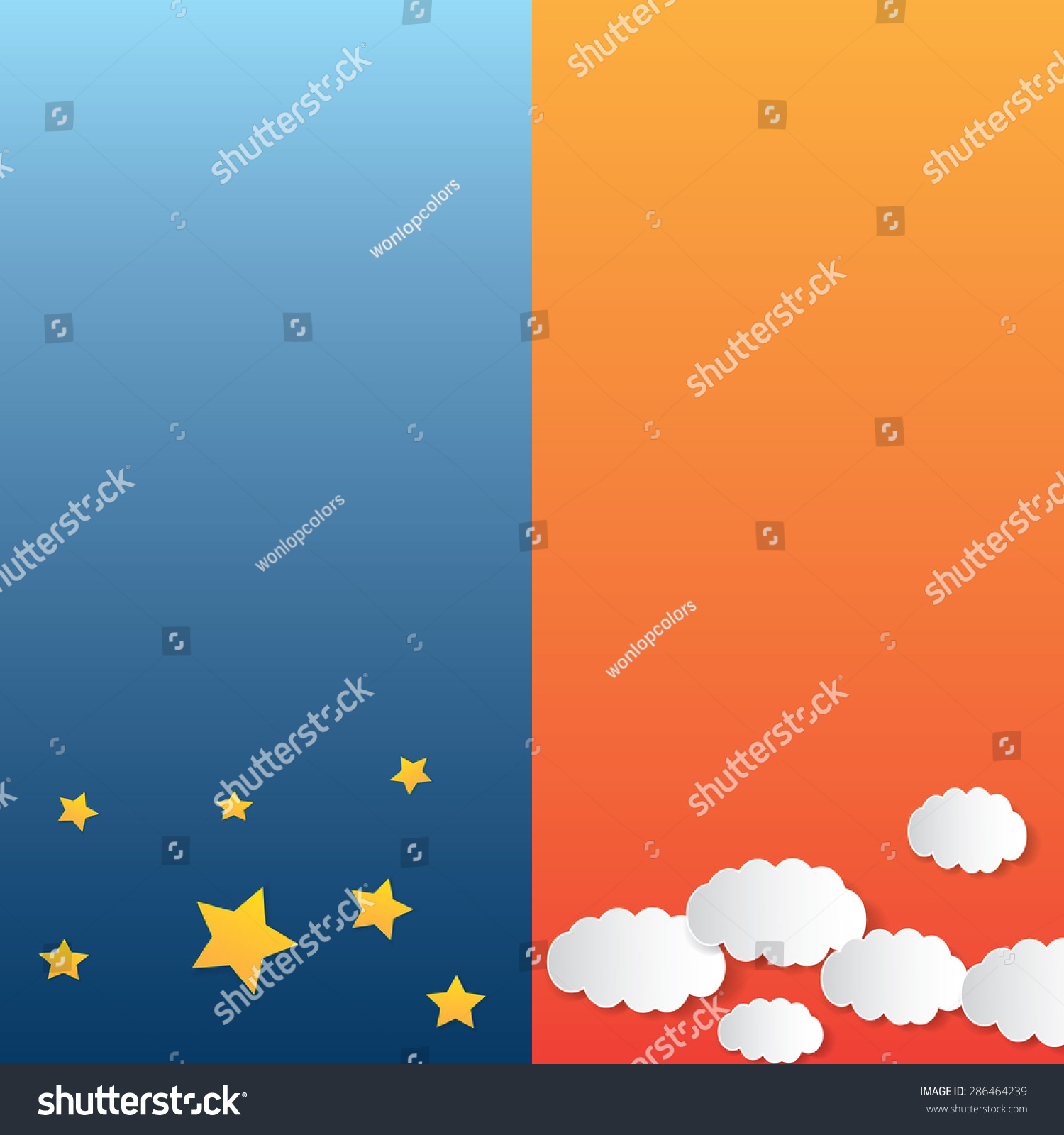Day Night Background Vector Illustration Stock Vector (Royalty Free ...