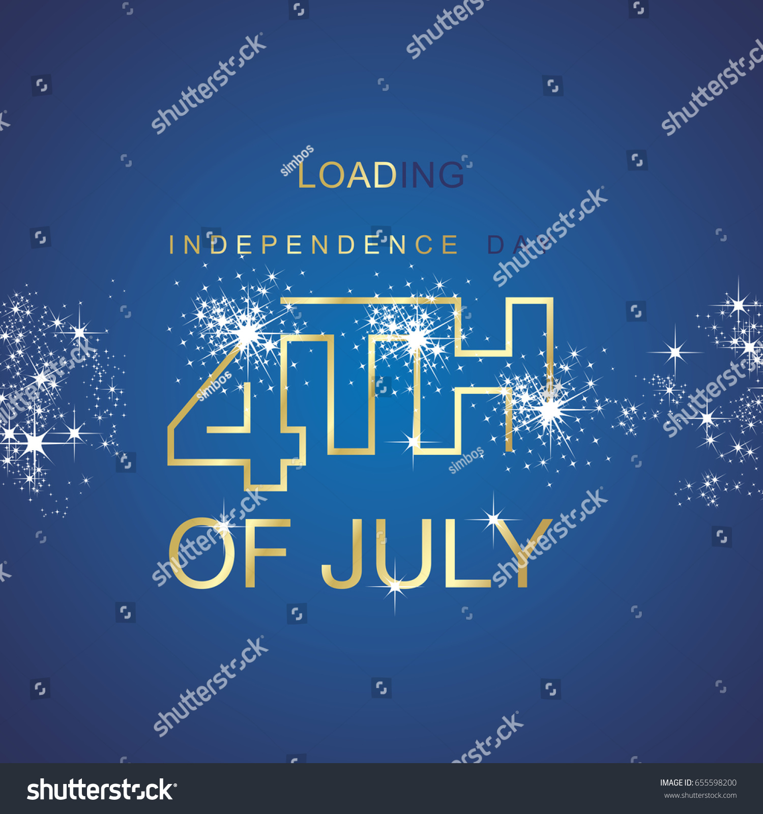 Day 4th July Loading Spark Firework Stock Vector (Royalty Free ...