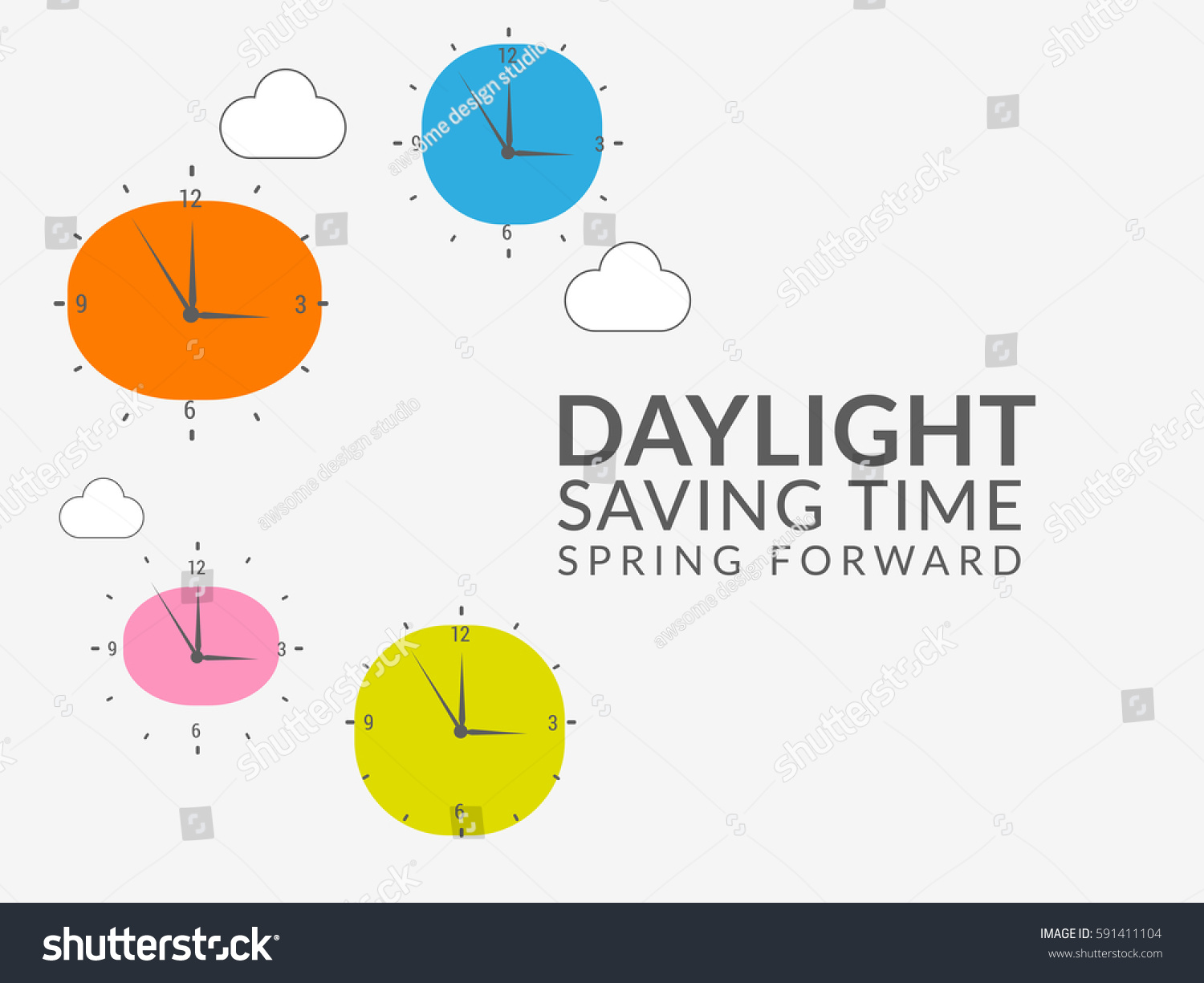 Daylight Saving Time Poster Banner Background: เวกเตอร์สต็อก (ปลอดค่า ...