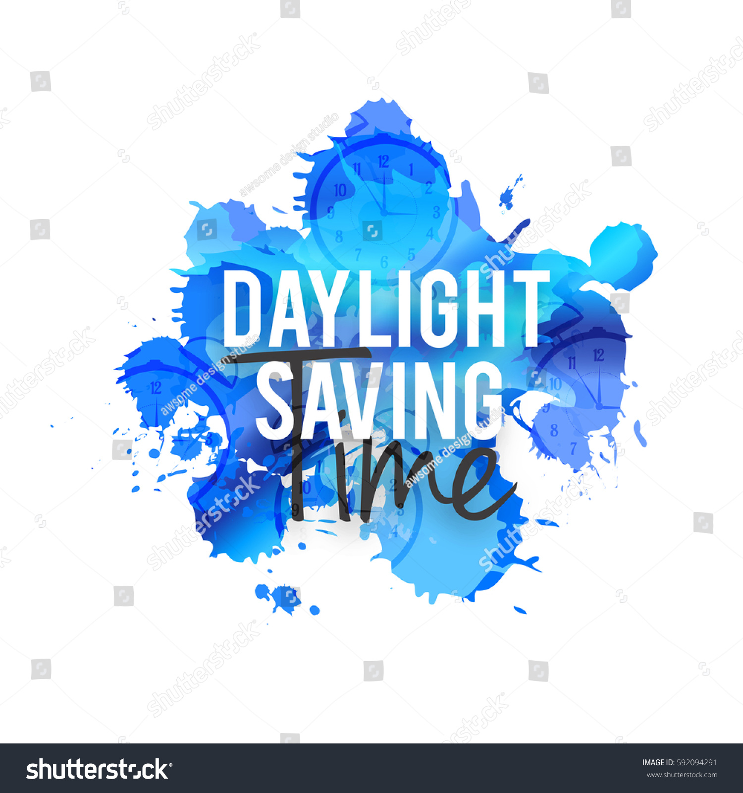Daylight Saving Time Poster Banner Background Stock Vector (Royalty ...