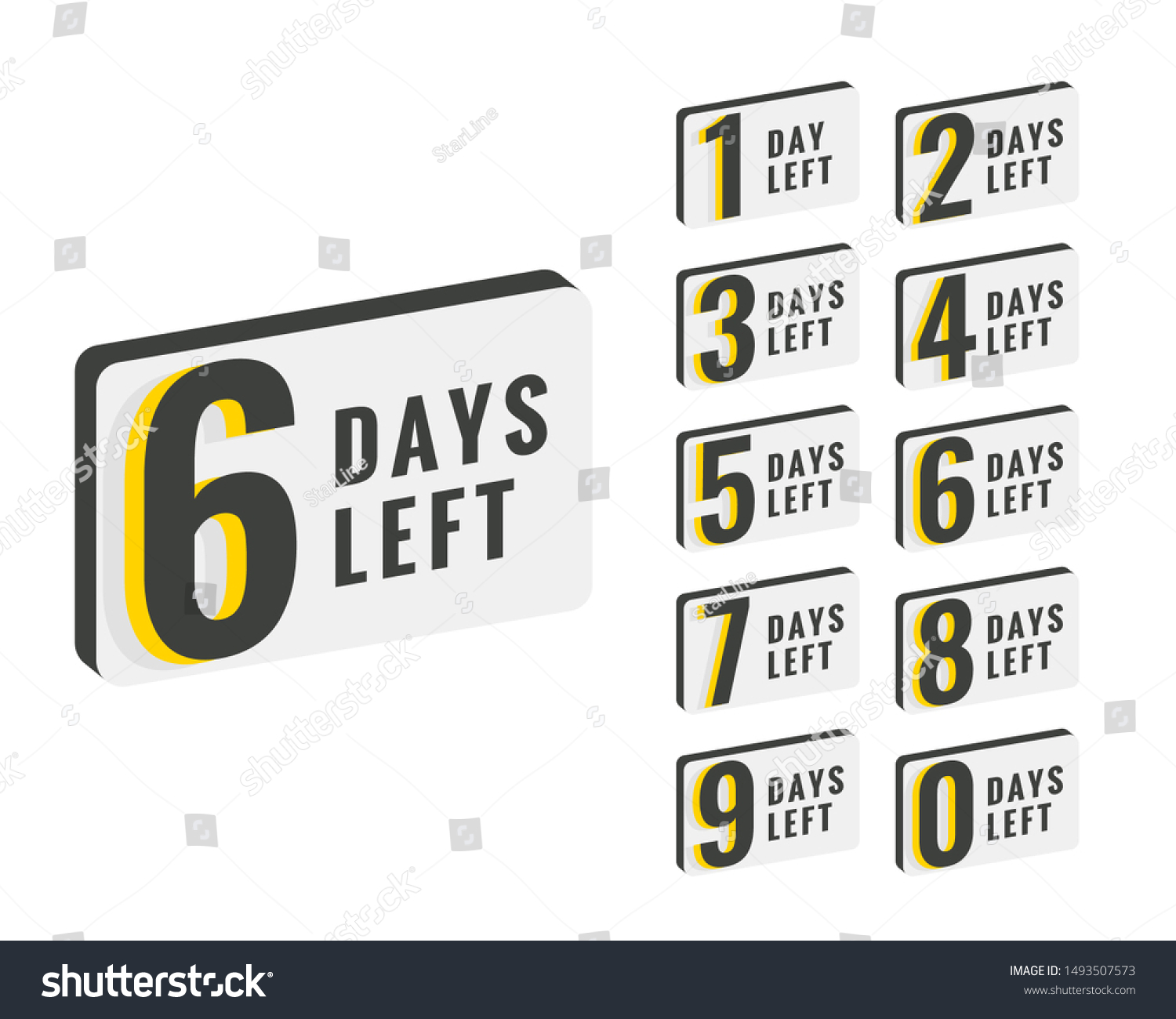 Days Left Countdown Time Banner Design Stock Vector (Royalty Free ...