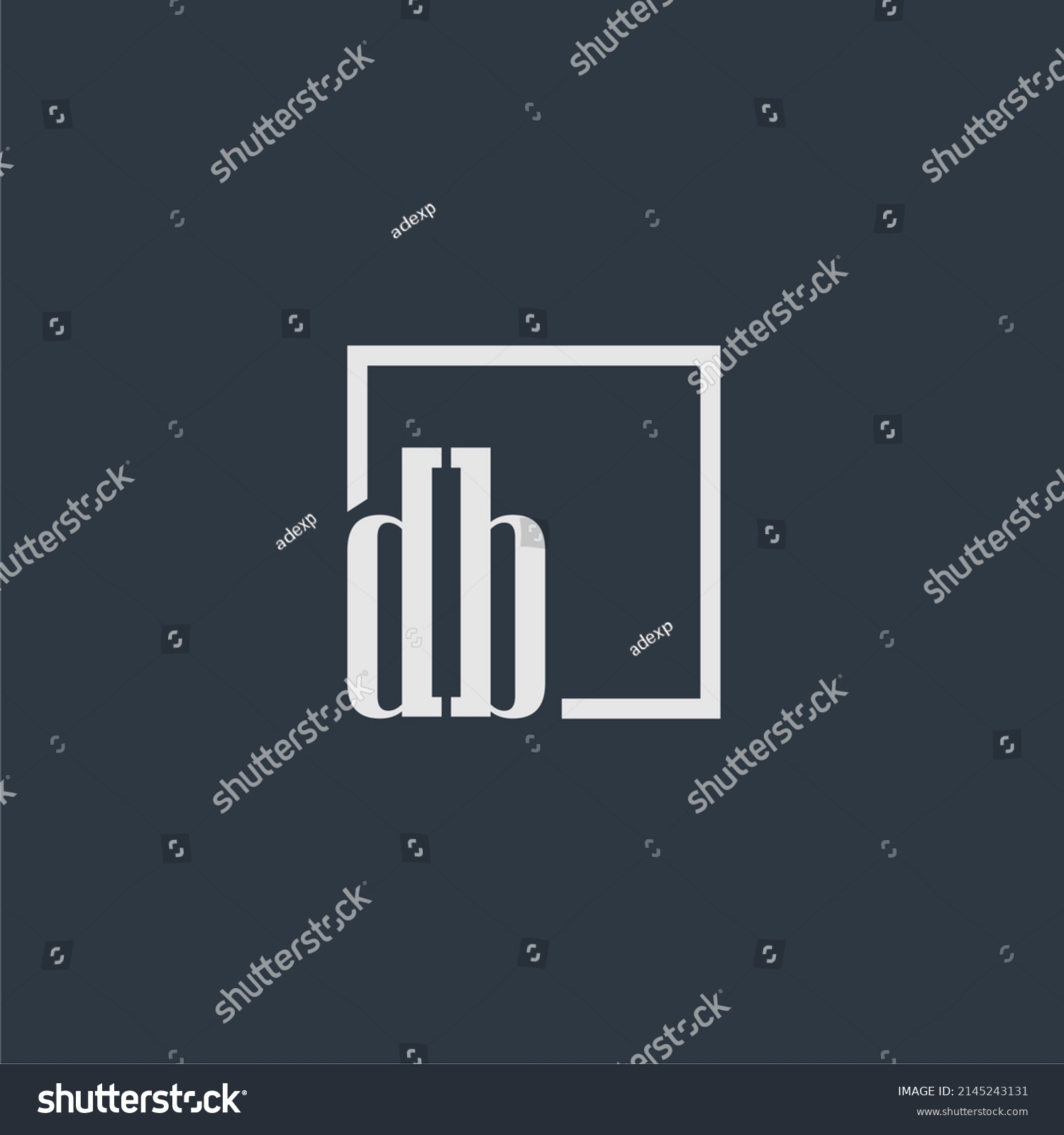 Db Initial Monogram Logo Rectangle Style Stock Vector (Royalty Free ...