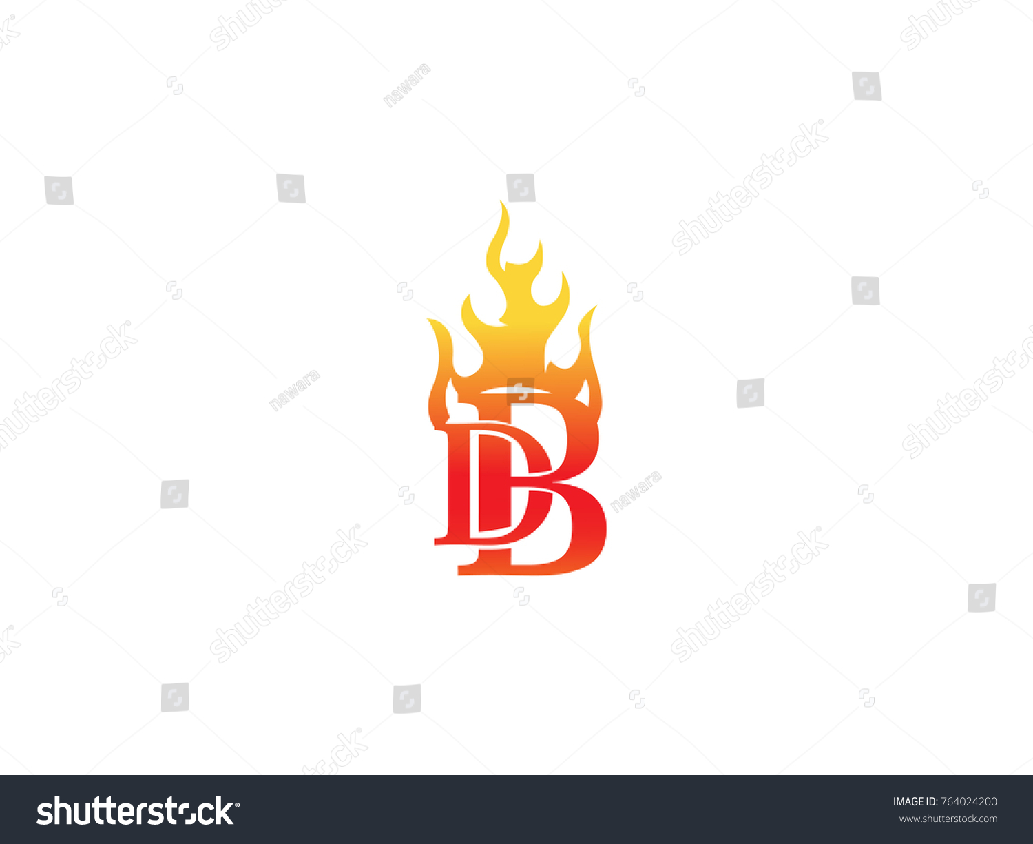 Db Letter Logo Design Fire Vector Stock Vector (Royalty Free) 764024200 ...