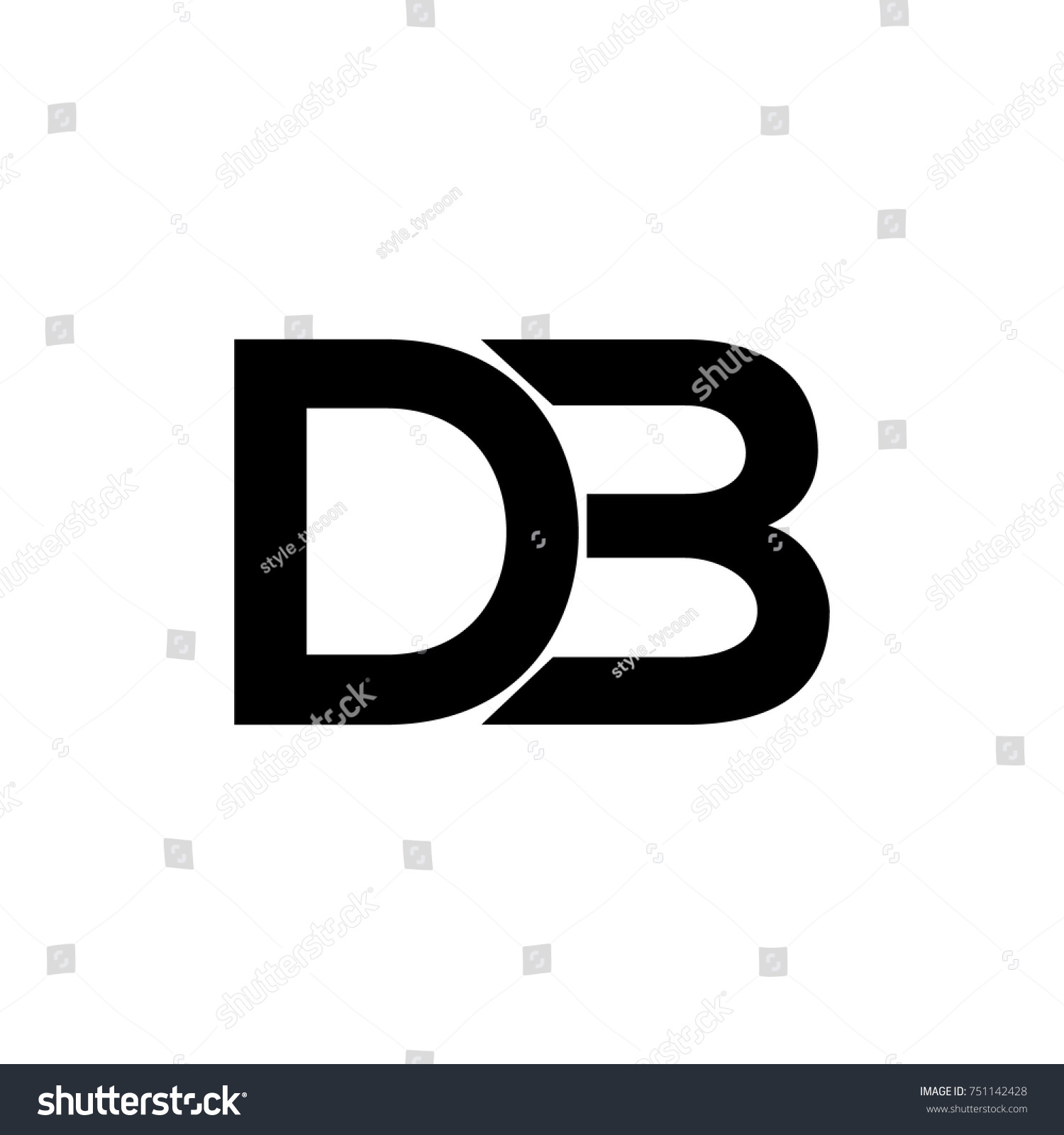 Db Logo Design Stock Vector (Royalty Free) 751142428
